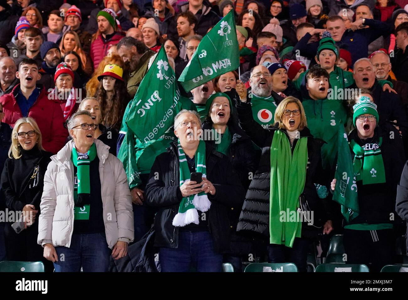 Ireland U20 fan sing their national anthem before the 2023 U20 Six ...