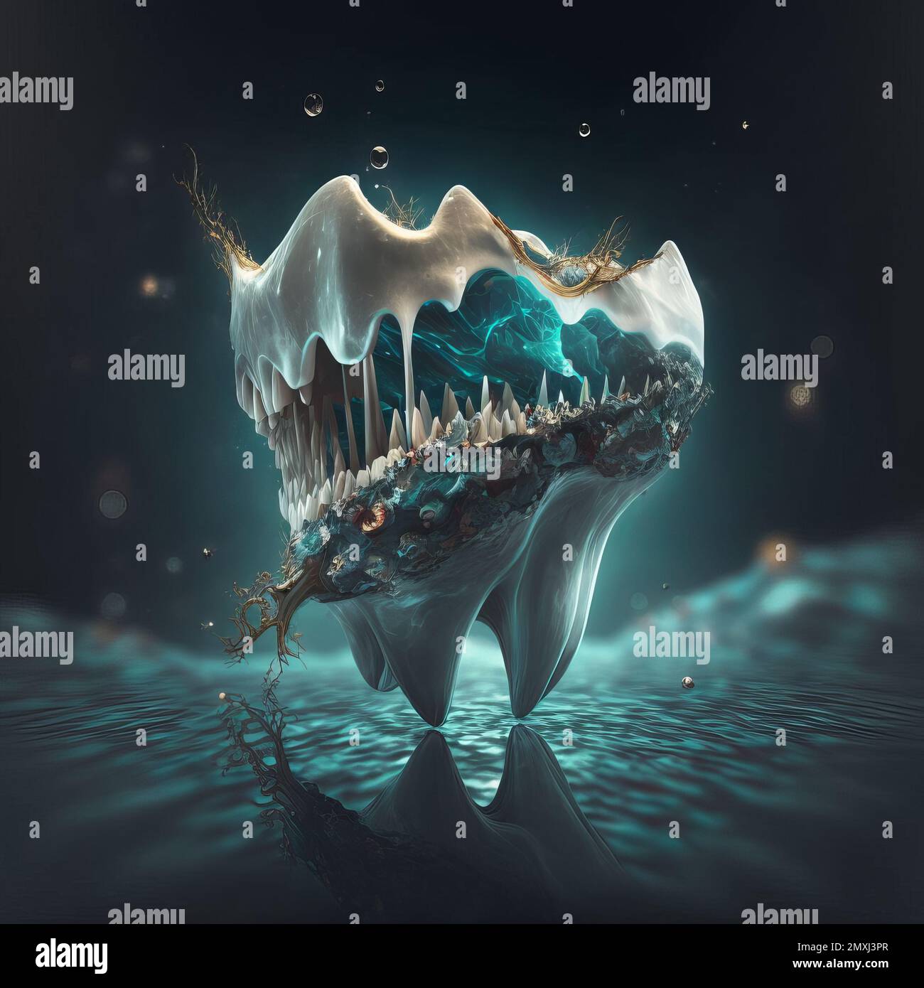 This is a stock image of an evil tooth with a missing tooth sticking ...