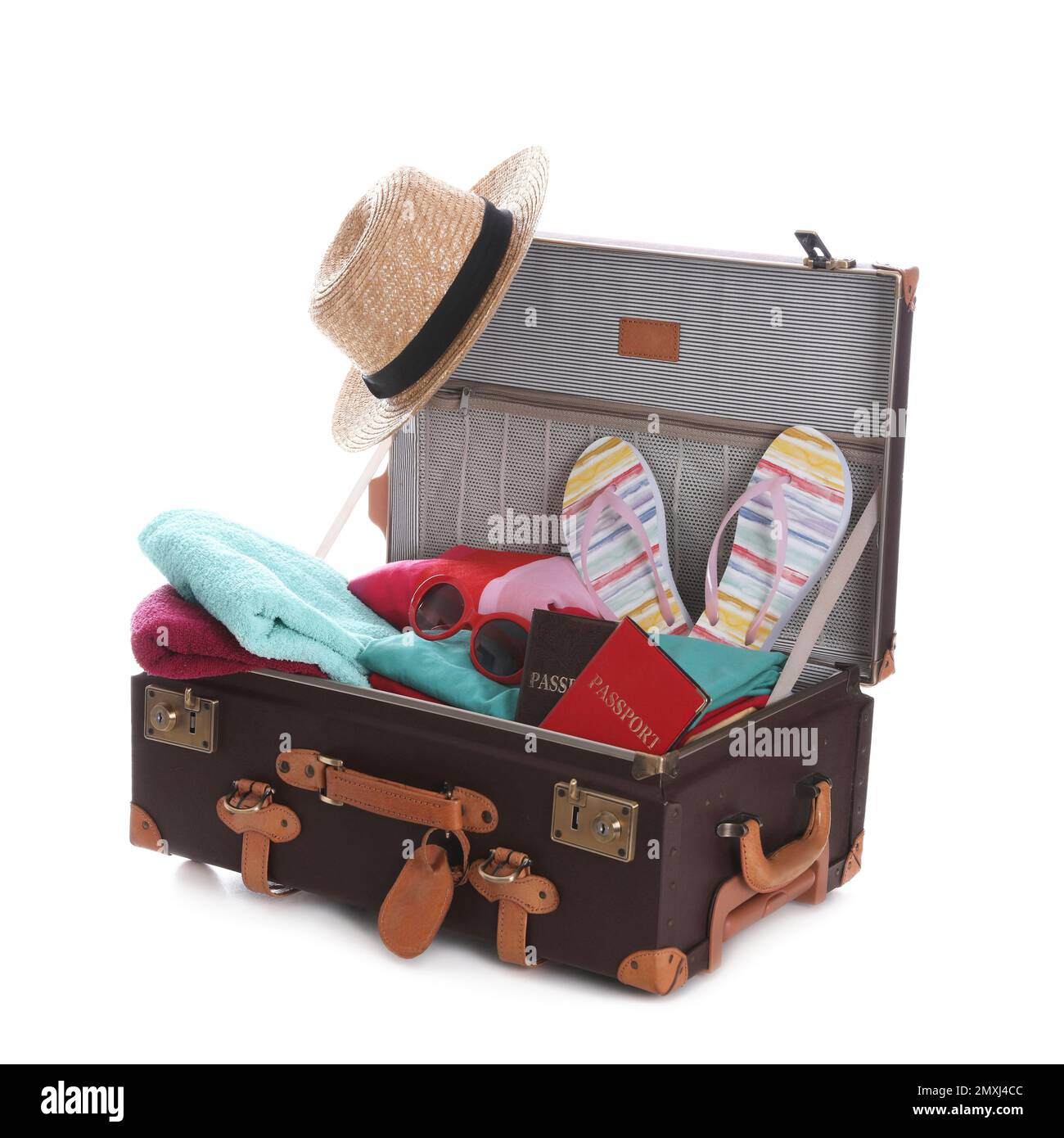 Family on vacation luggage summer Cut Out Stock Images & Pictures - Alamy