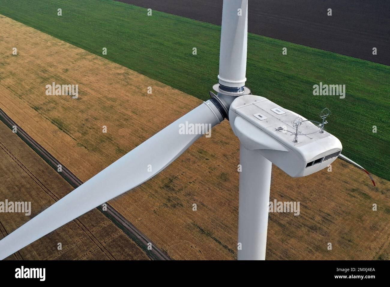 Modern wind turbine, closeup. Alternative energy source Stock Photo - Alamy
