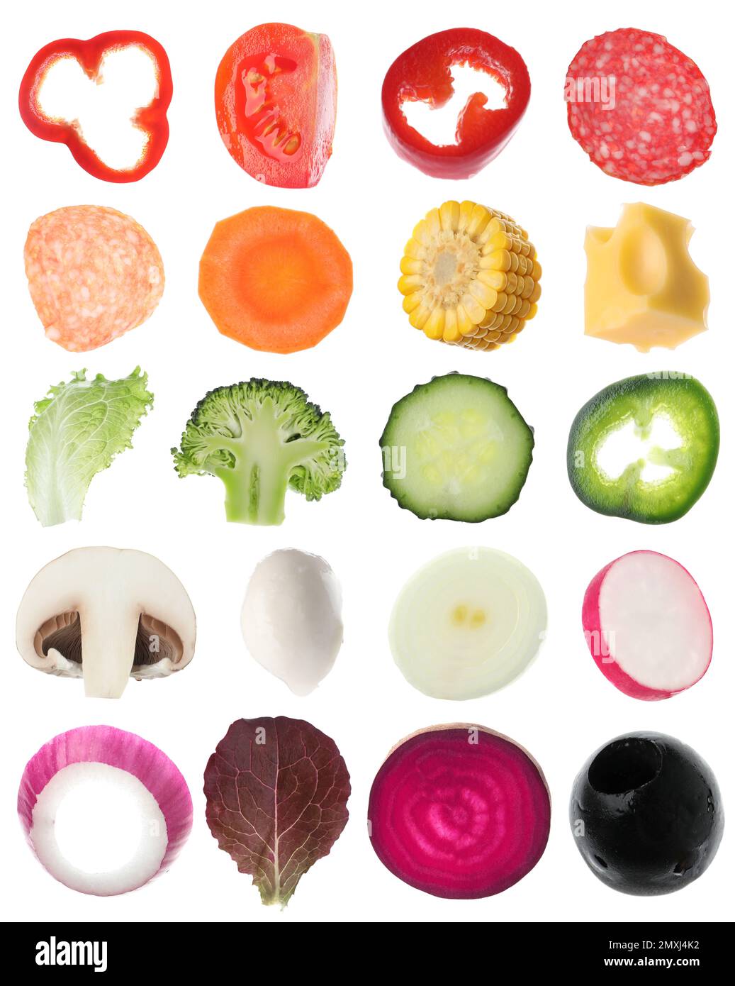 Set of different products on white background Stock Photo - Alamy