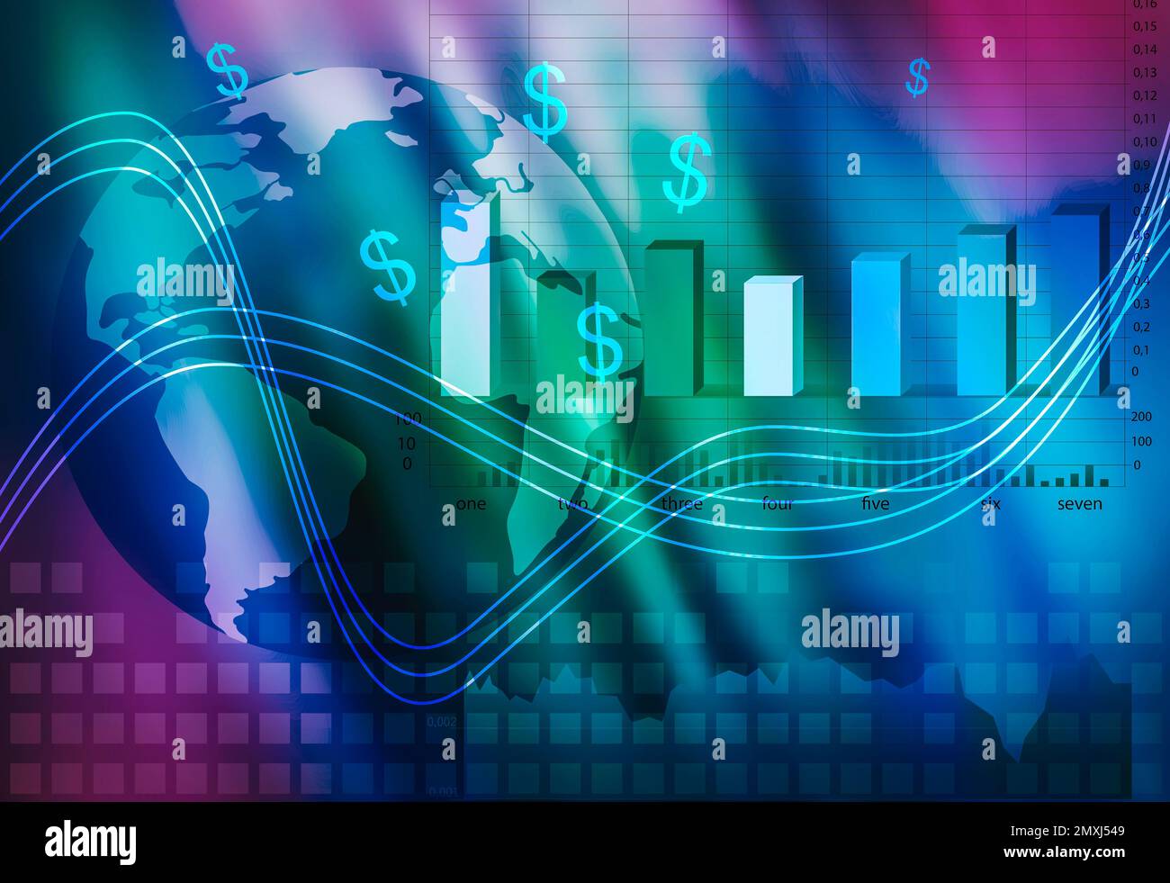 Finance trading concept. Digital charts with statistic information and ...