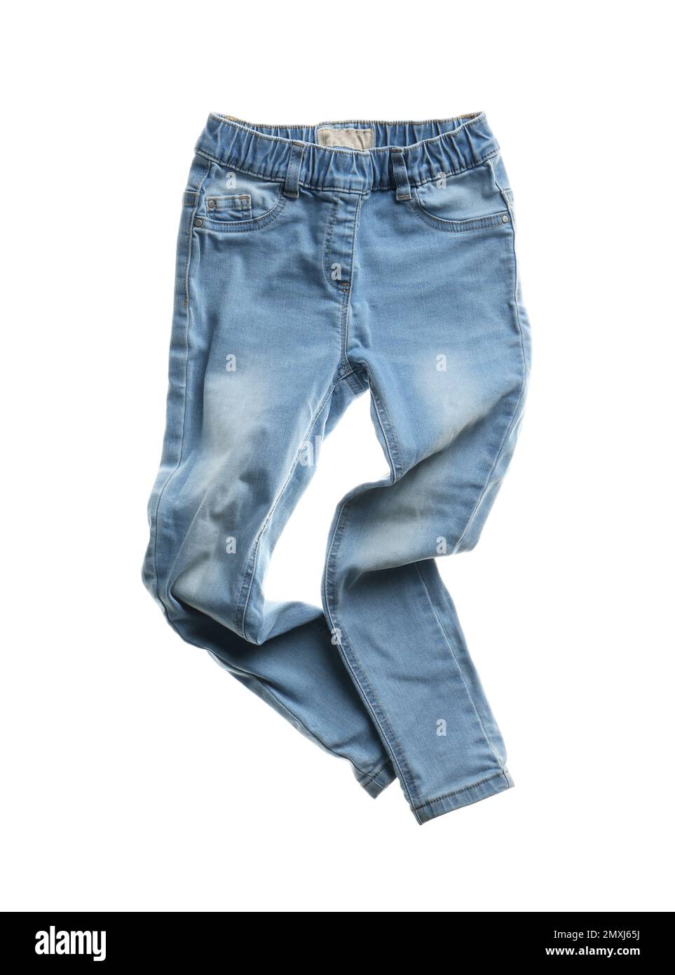 Rumpled jeans isolated on white. Messy clothes Stock Photo - Alamy