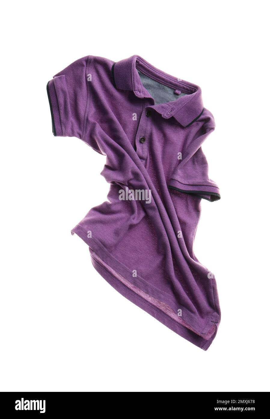 Rumpled purple shirt isolated on white. Messy clothes Stock Photo - Alamy