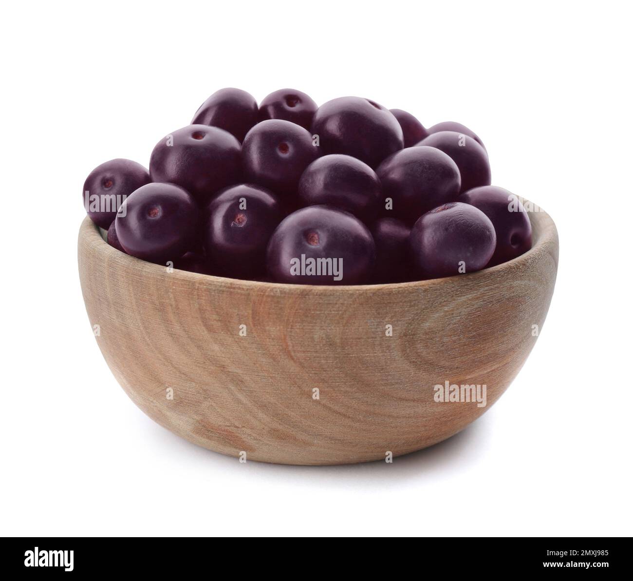 Fresh acai berries in bowl isolated on white Stock Photo - Alamy