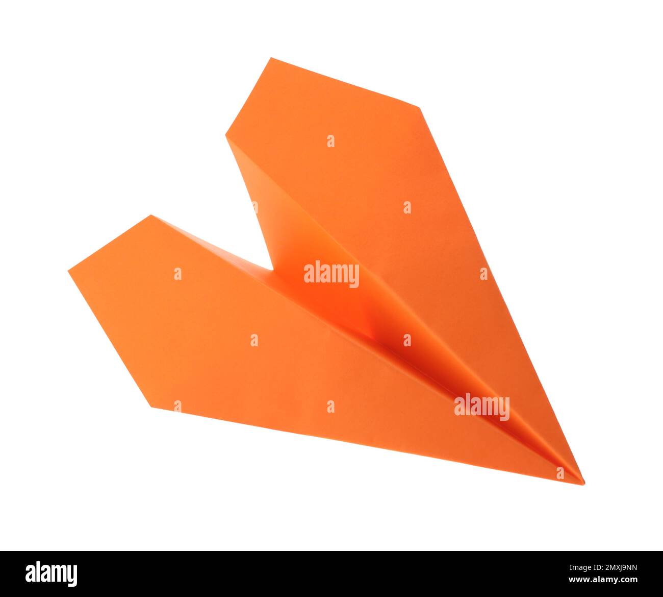 Handmade orange paper plane isolated on white Stock Photo - Alamy