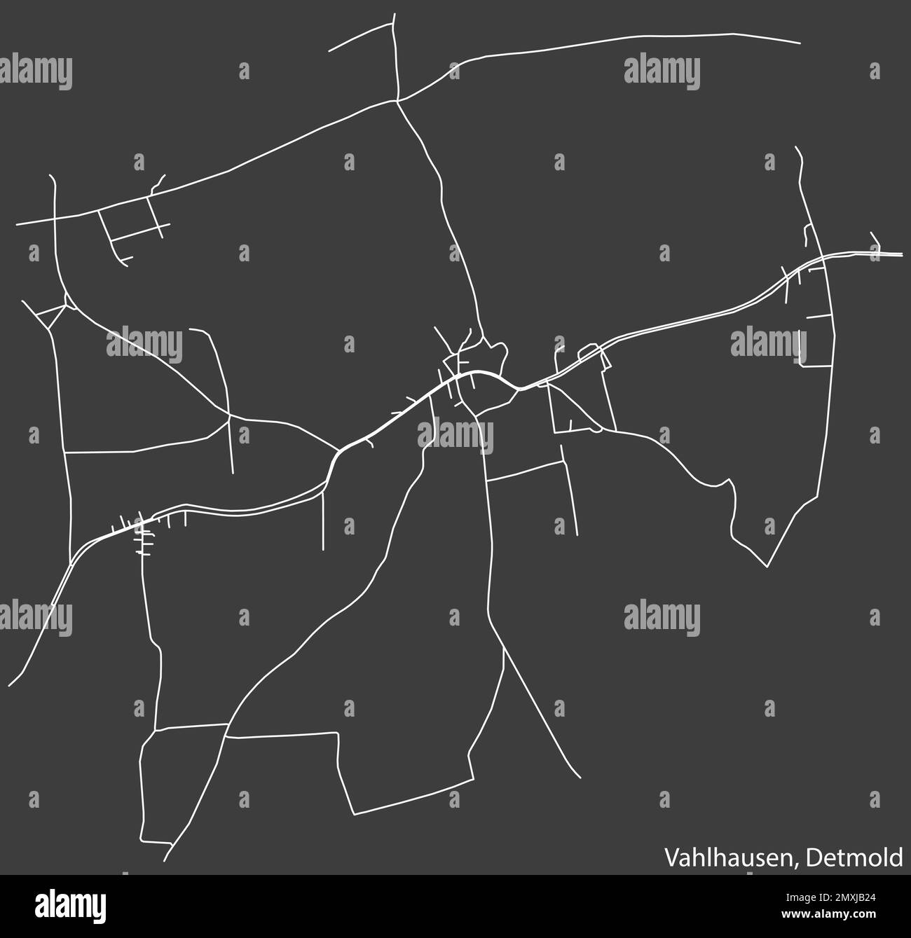 Street roads map of the VAHLHAUSEN DISTRICT, DETMOLD Stock Vector Image ...