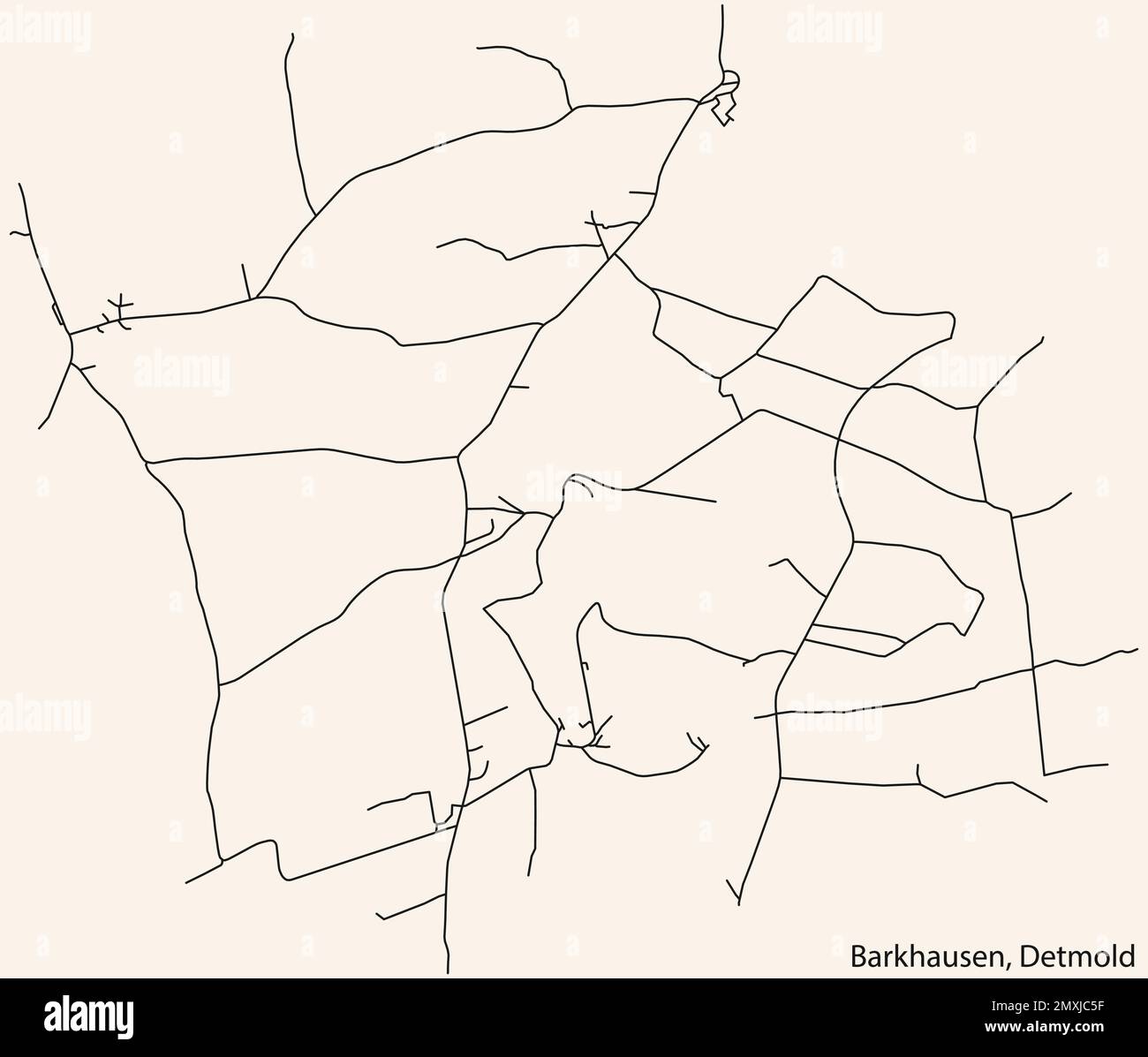 Street roads map of the BARKHAUSEN DISTRICT, DETMOLD Stock Vector Image ...