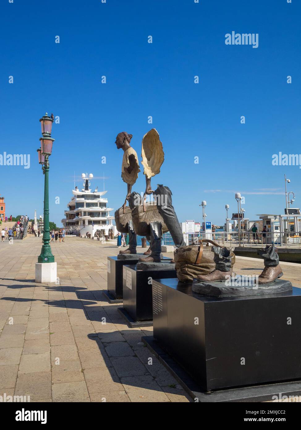 Bruno Catalano "Pierre David triptyque" sculture by Venice lagoon Stock ...