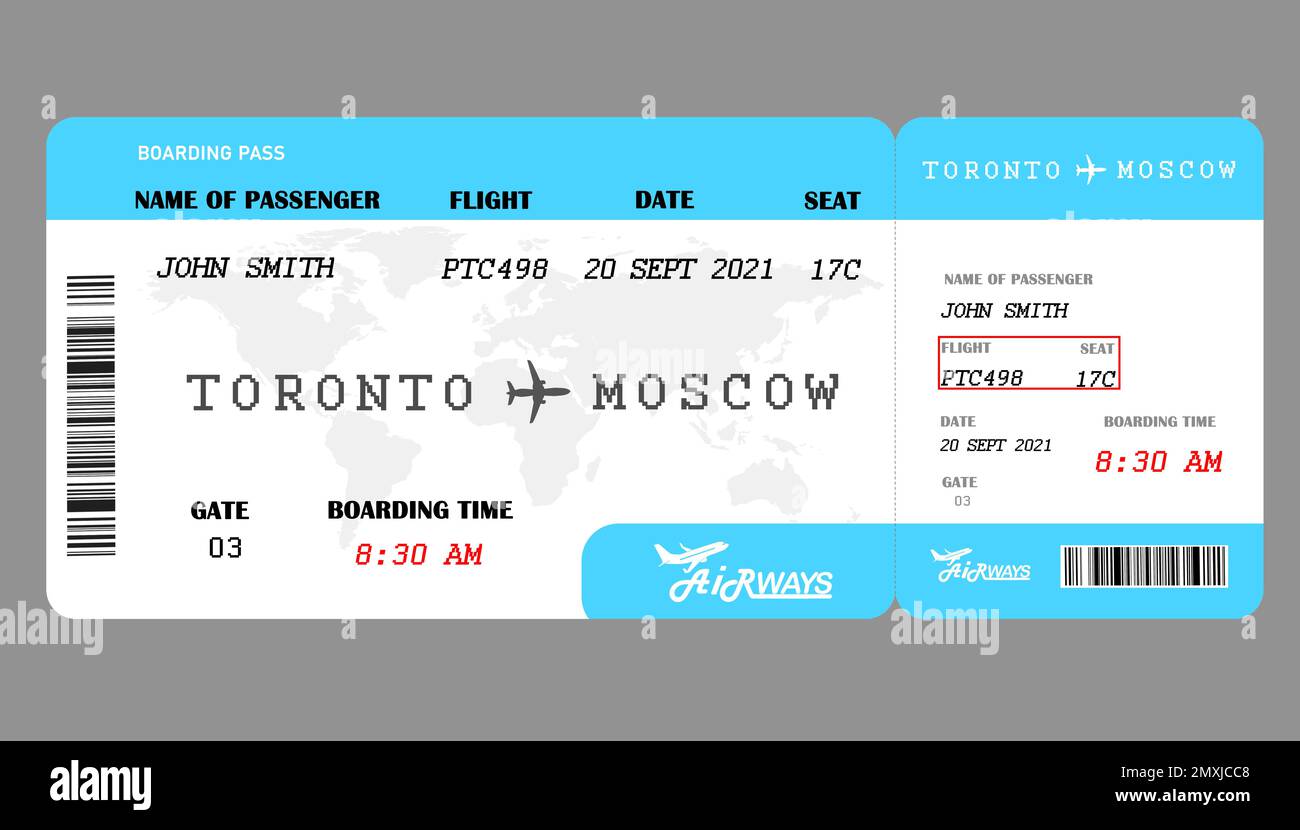 Illustration of airline boarding pass on grey background Stock Photo ...