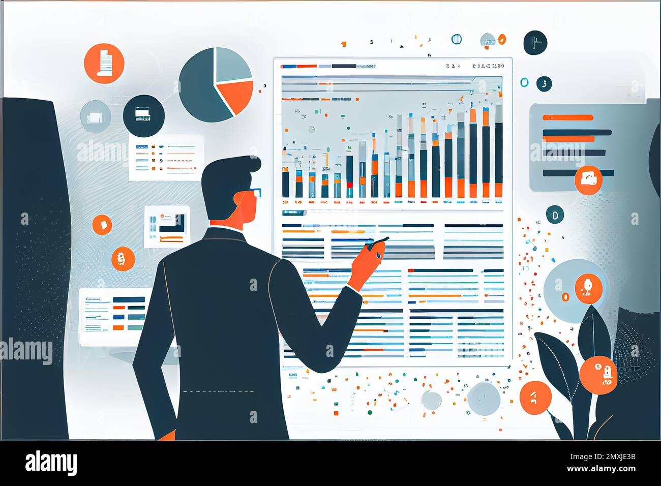 A male viewing graphs on his cell phone, showing the rise and fall of ...
