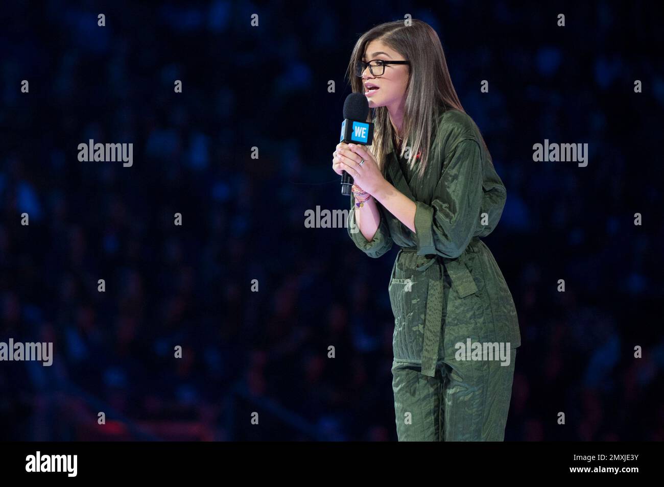 Zendaya seen on stage at WE Day on Wednesday, Oct. 19, 2016, in Toronto ...