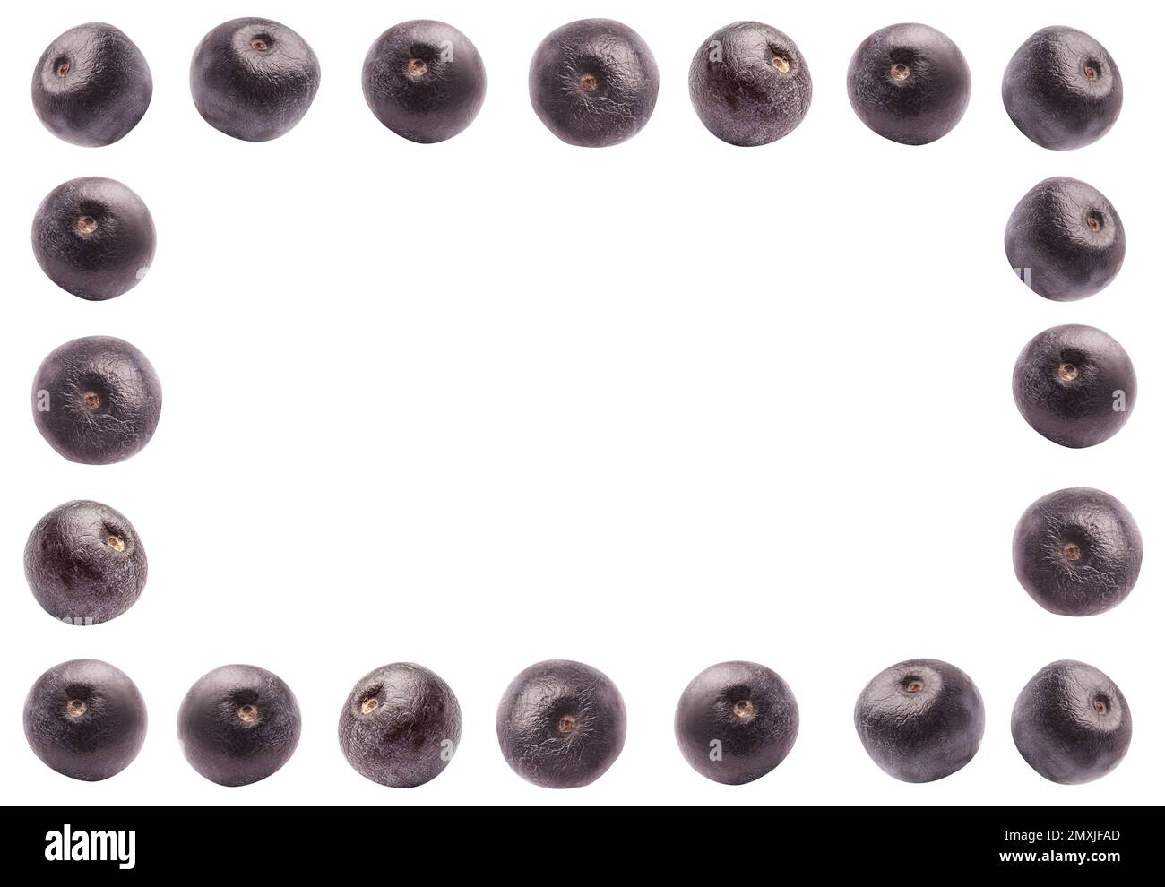 Frame of fresh acai berries on white background Stock Photo - Alamy