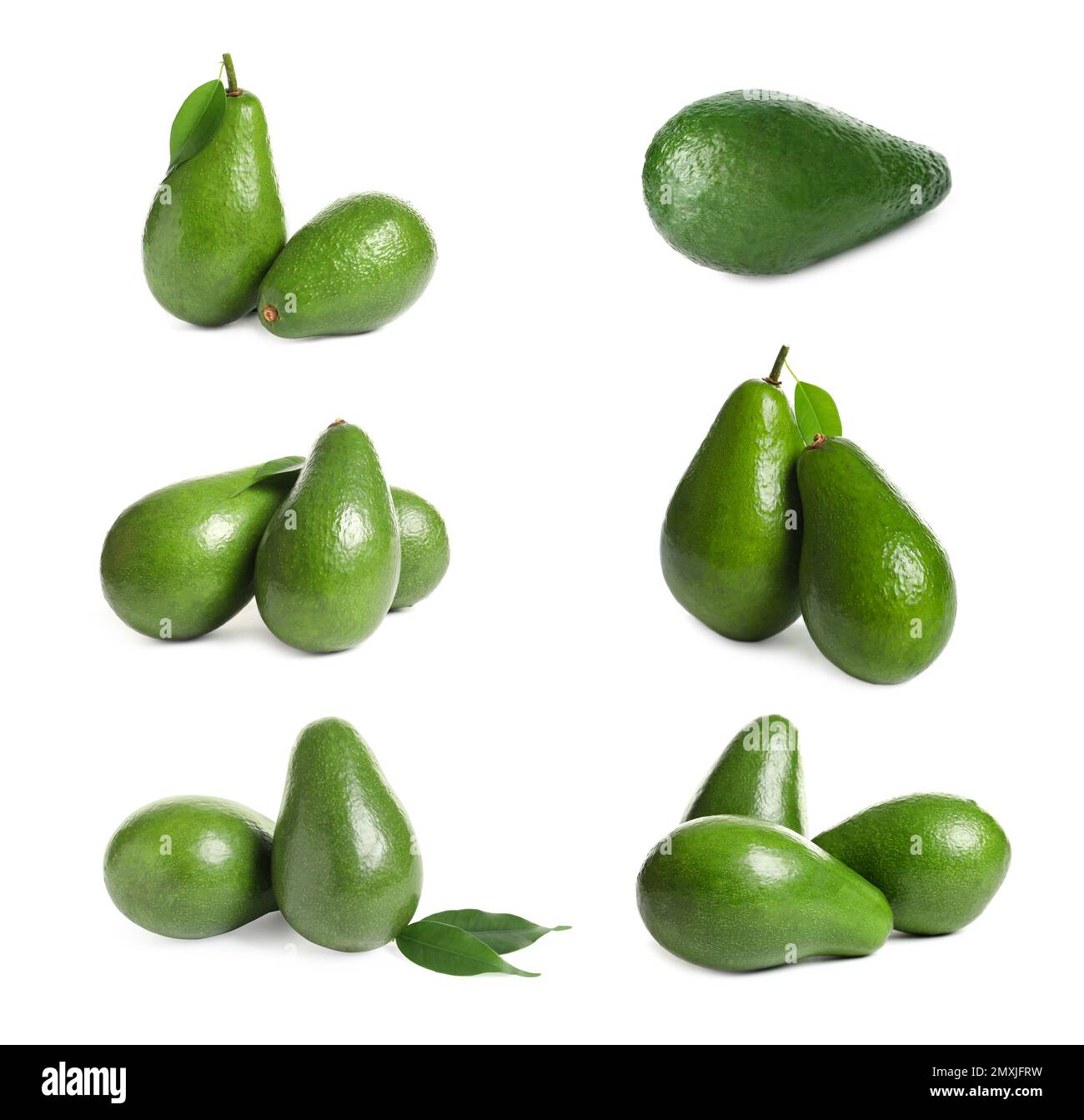 Set of whole avocados on white background Stock Photo - Alamy
