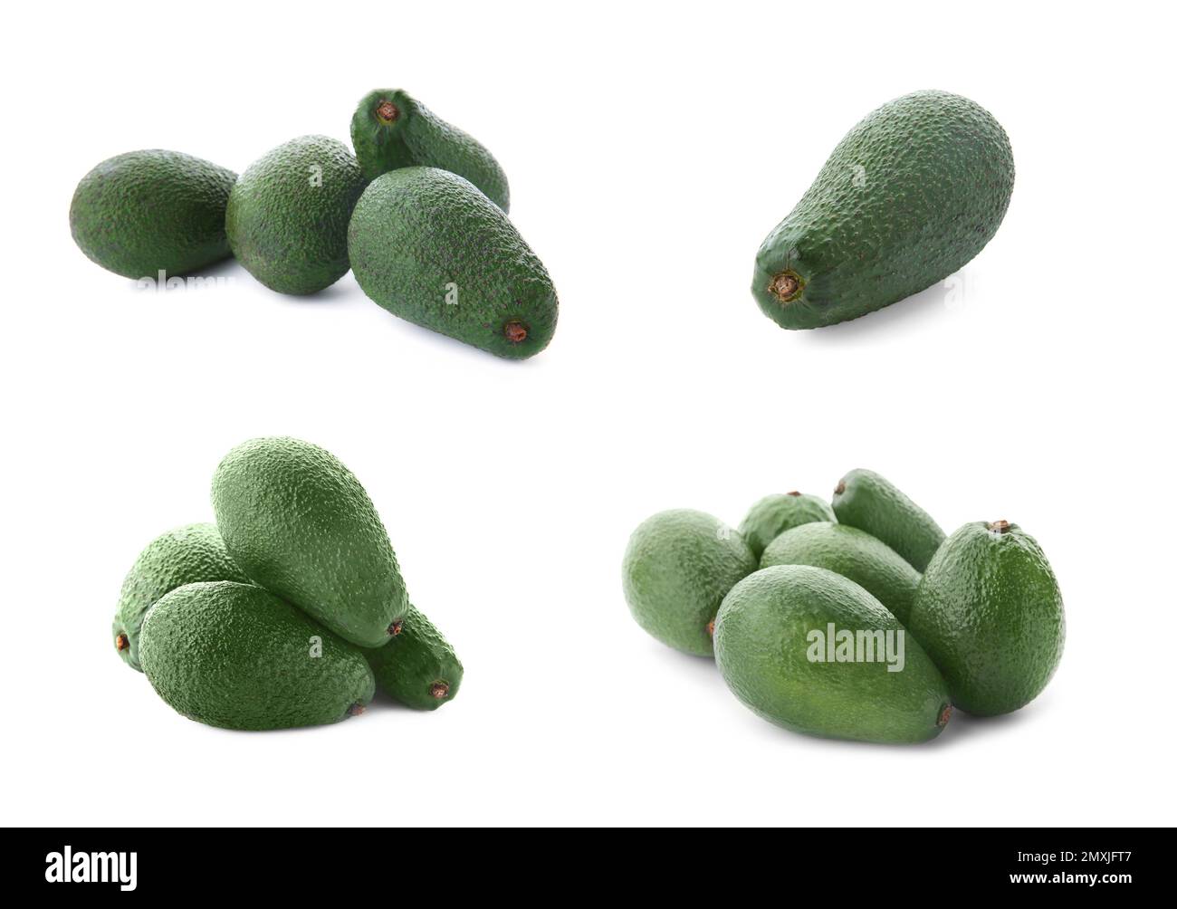 Set of whole avocados on white background Stock Photo - Alamy