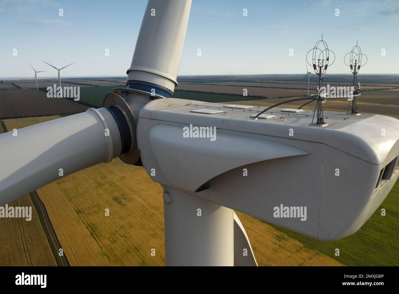 Modern wind turbine, closeup. Alternative energy source Stock Photo - Alamy