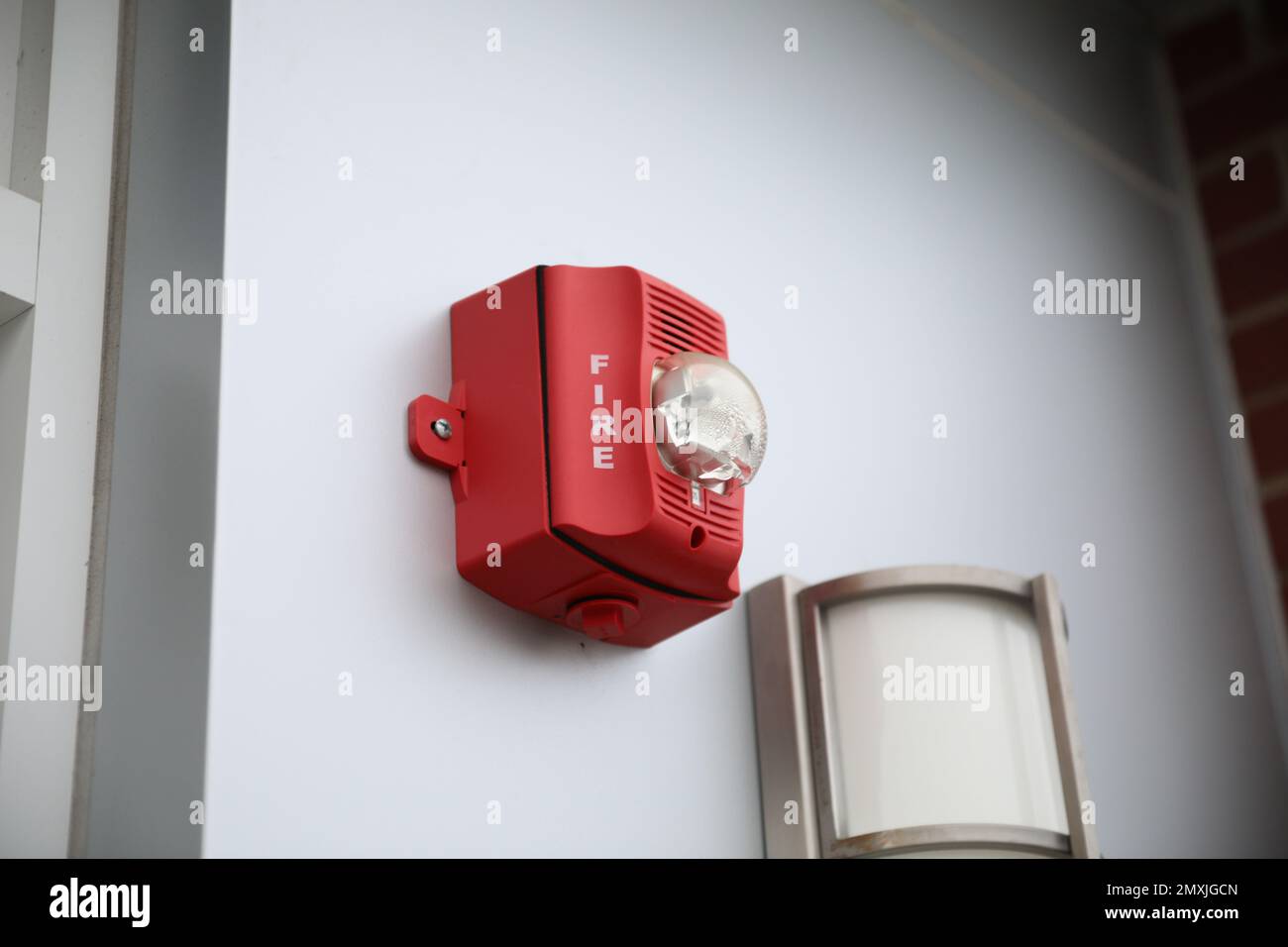Fire alarm and department warning signs Stock Photo - Alamy