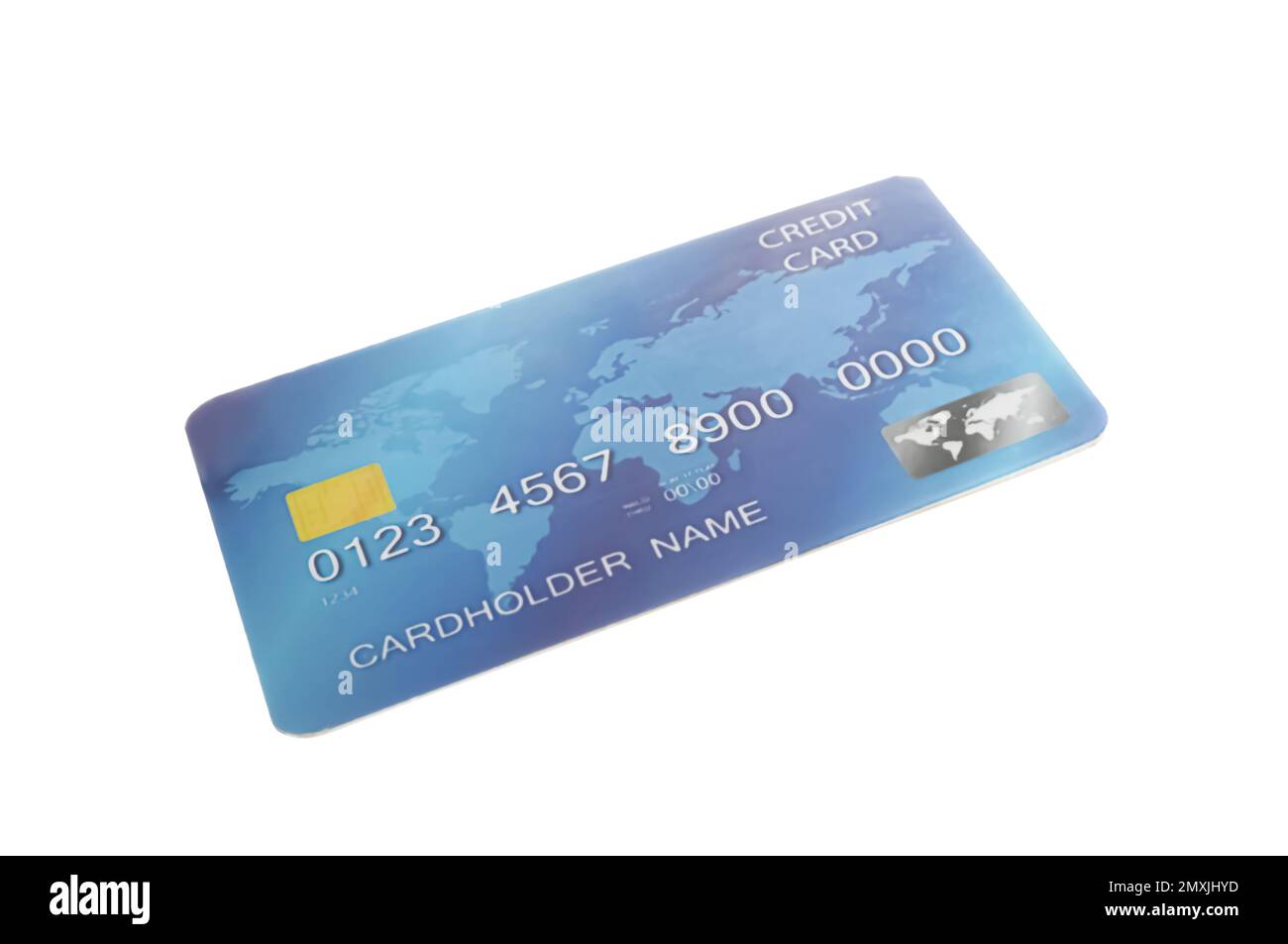 Blue plastic credit card isolated on white Stock Photo - Alamy