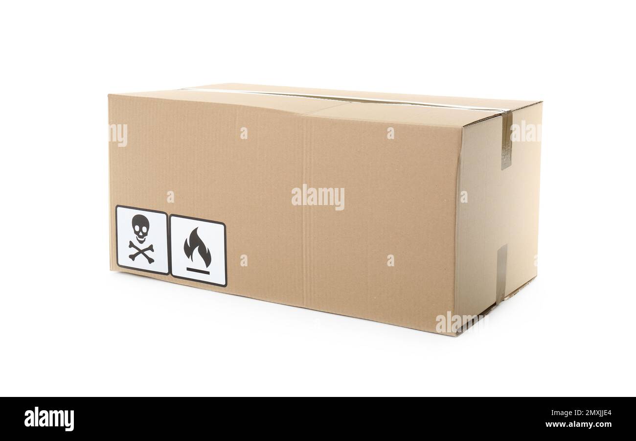 Packaging hazard warning labels Cut Out Stock Images & Pictures - Alamy