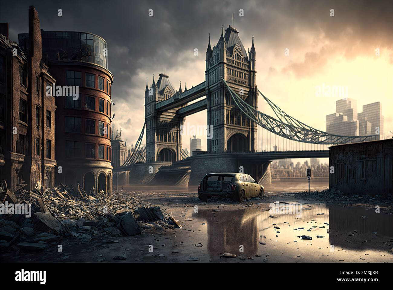 Post apocalyptic cityscape hi-res stock photography and images - Alamy
