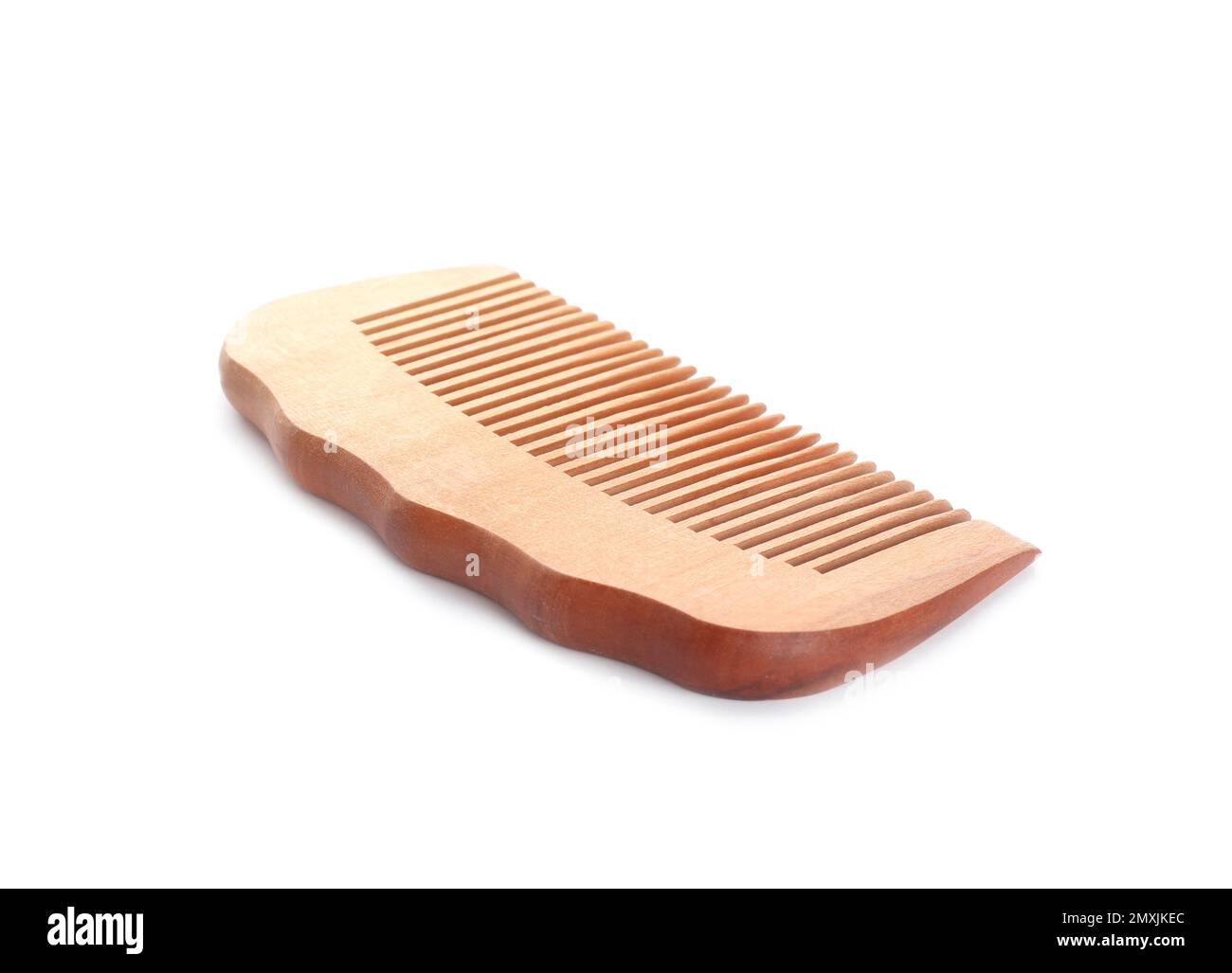 New wooden hair comb isolated on white Stock Photo - Alamy