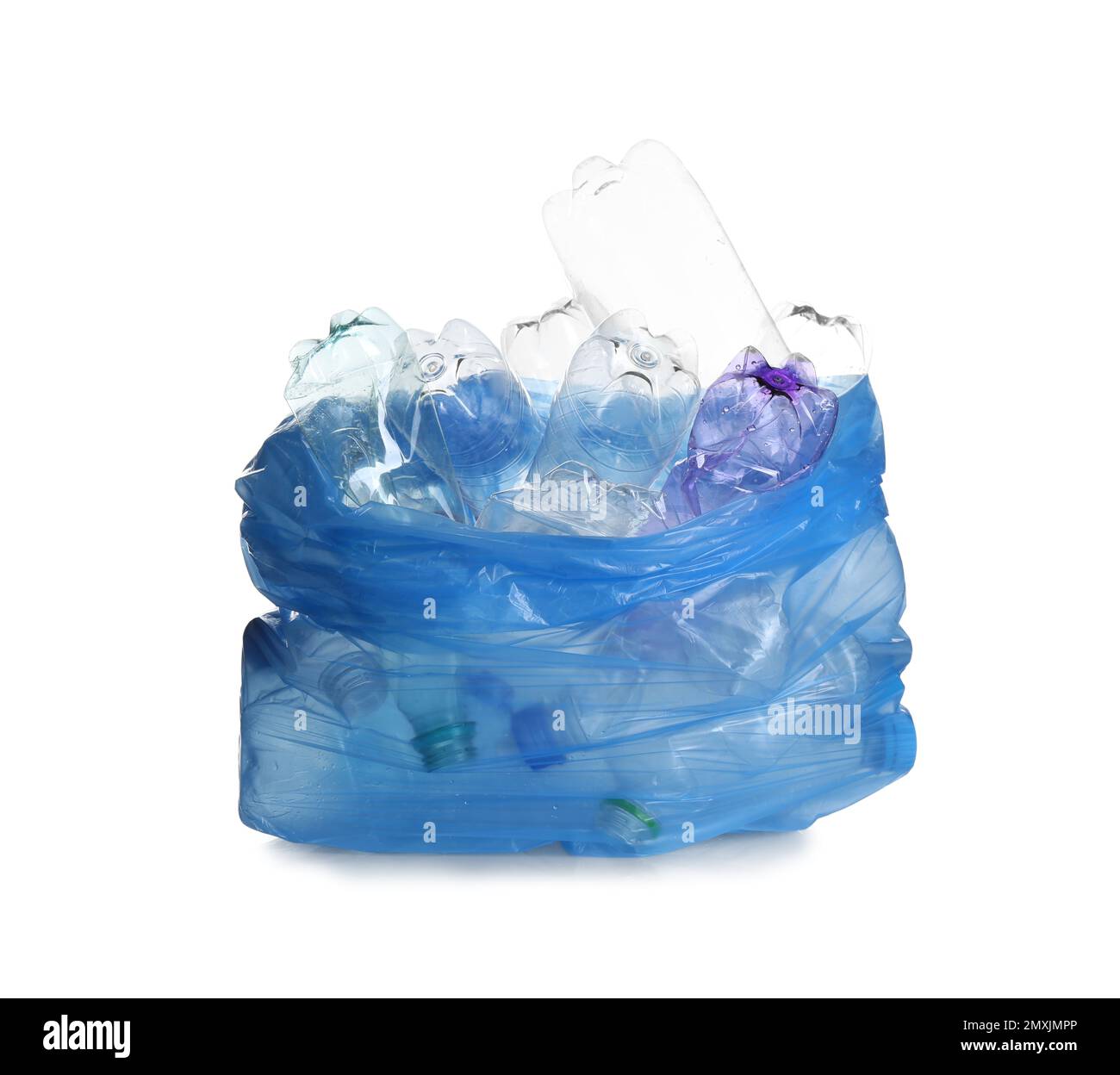 Empty blue plastic bag white background Cut Out Stock Images & Pictures ...