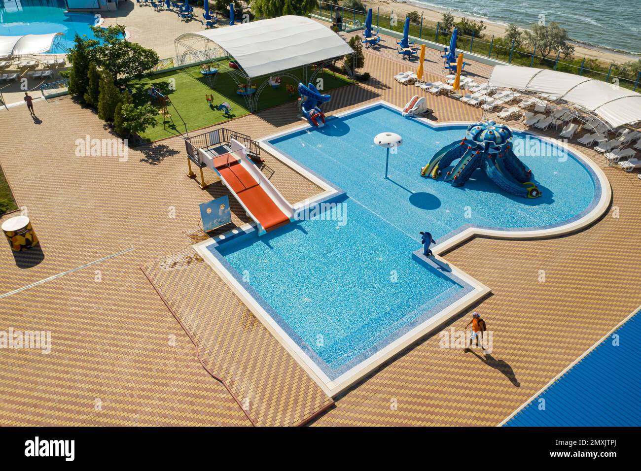 Aerial view swimming pool on hi-res stock photography and images - Alamy