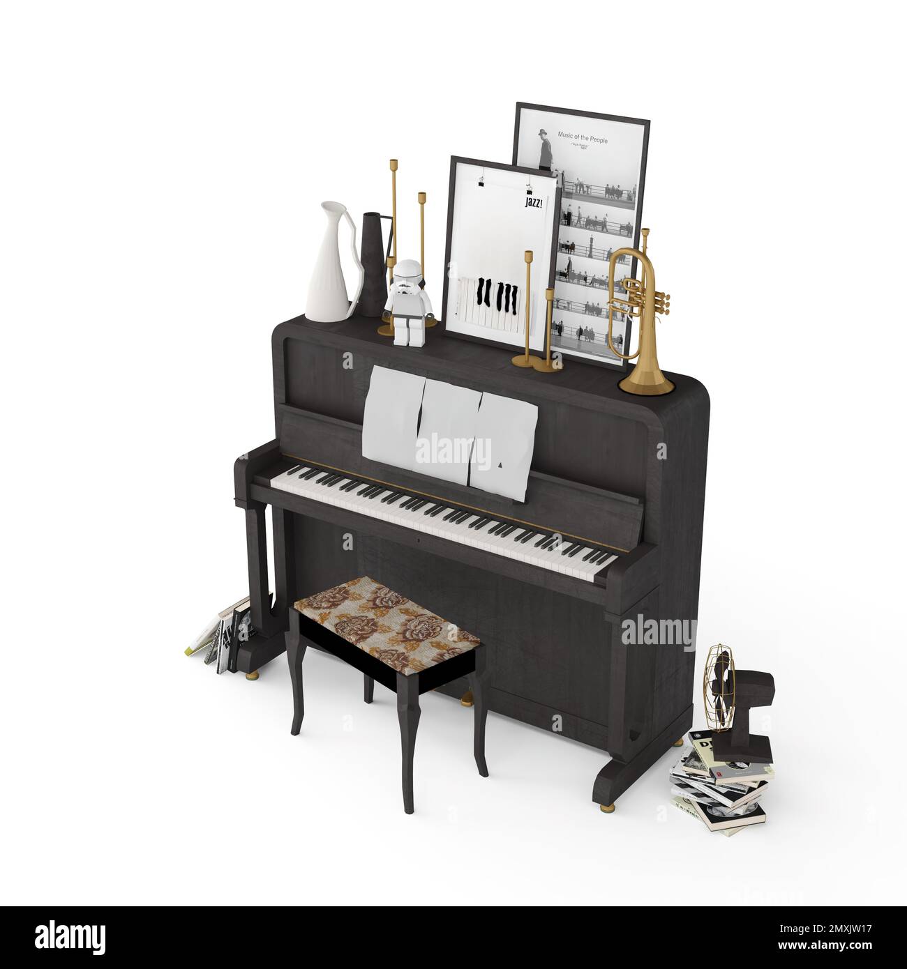 Piano white back hi-res stock photography and images - Alamy