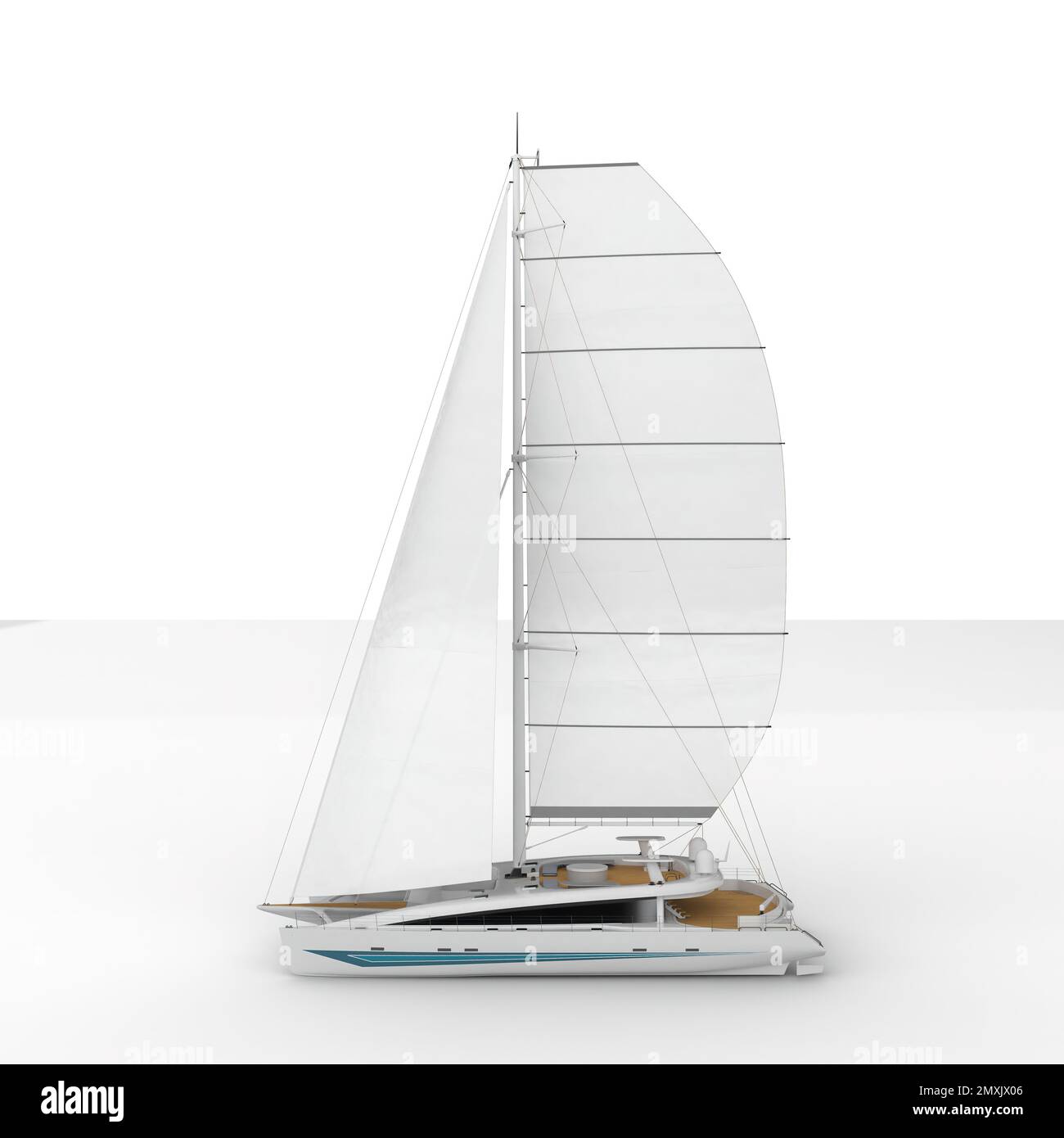 A 3d rendering of a white sailboat isolated on a white background Stock ...