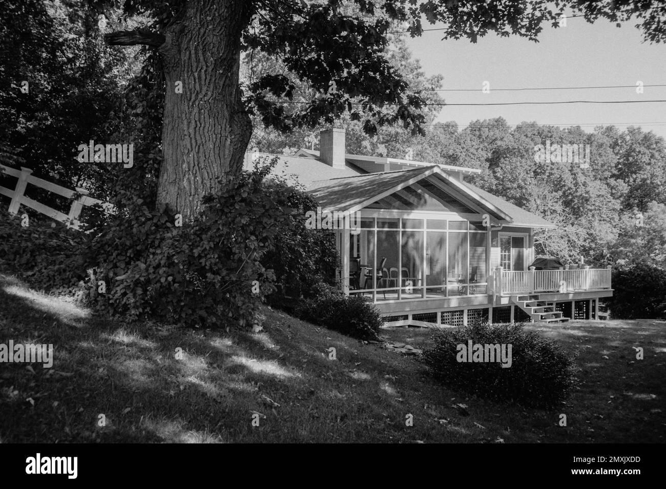 A small bungalow perched on the side of a hill leading to Bancroft's ...