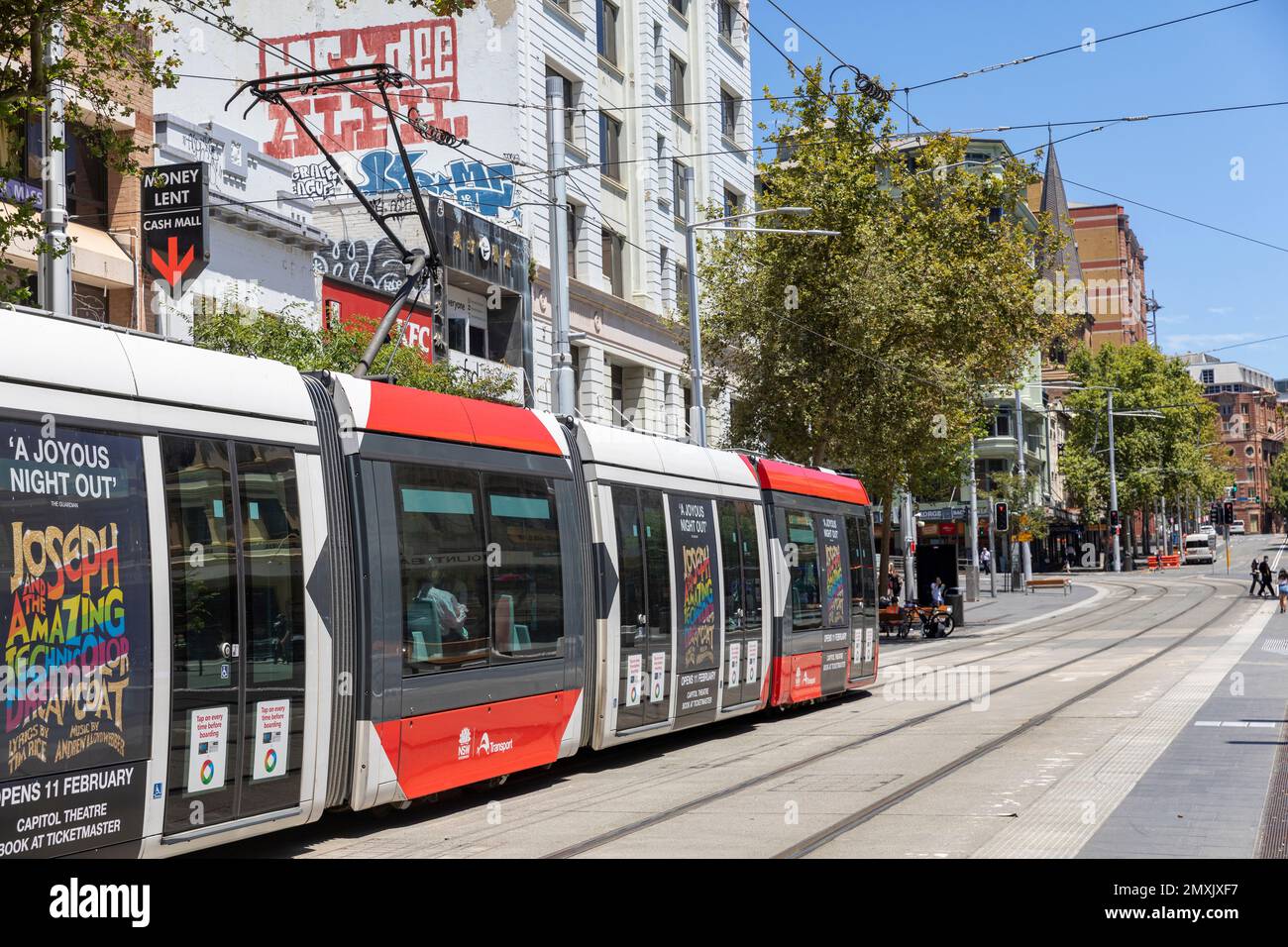 Sydney city centre and George street Haymarket area with CBD light rail ...