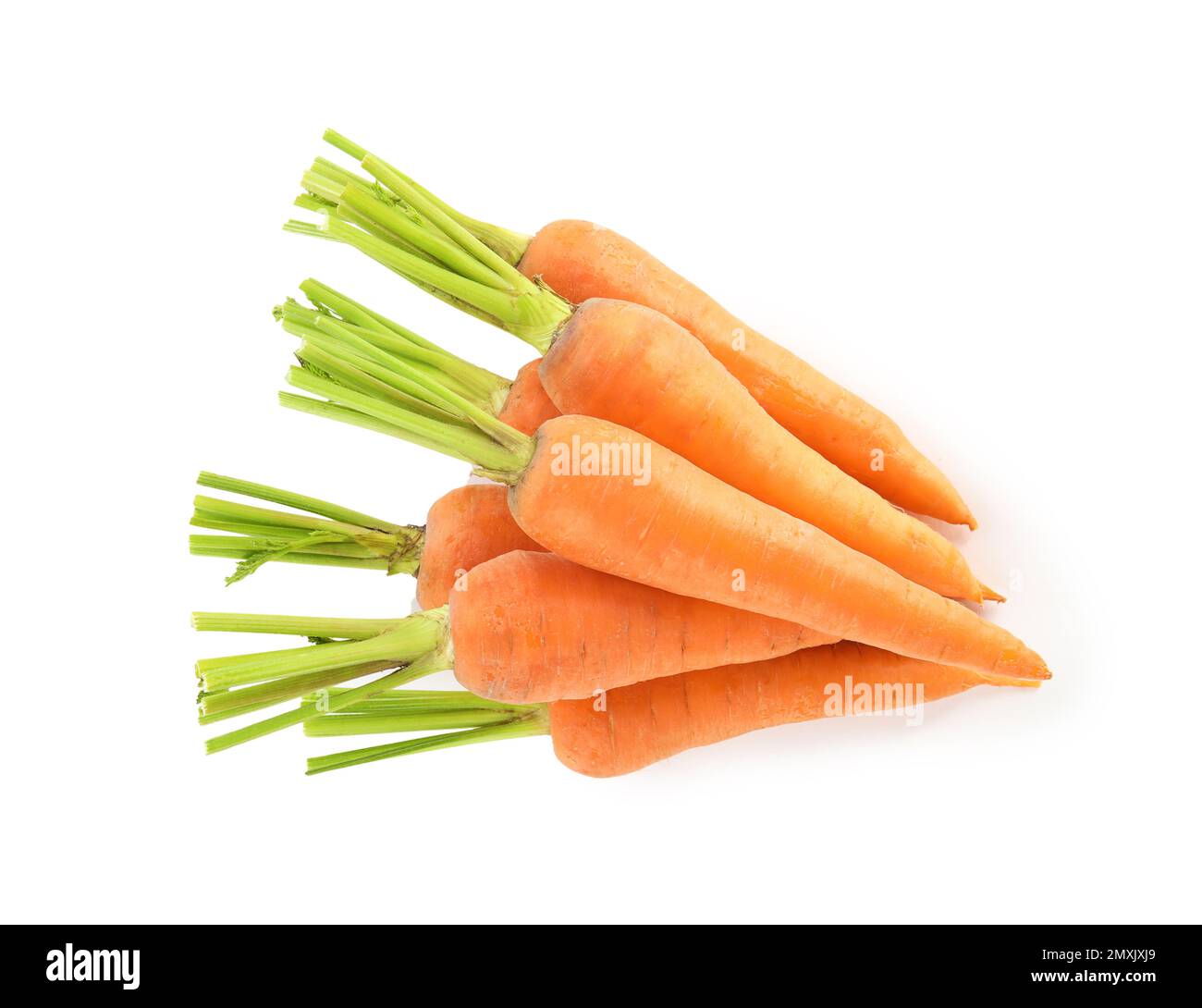 Pile of fresh ripe carrots isolated on white, top view Stock Photo - Alamy