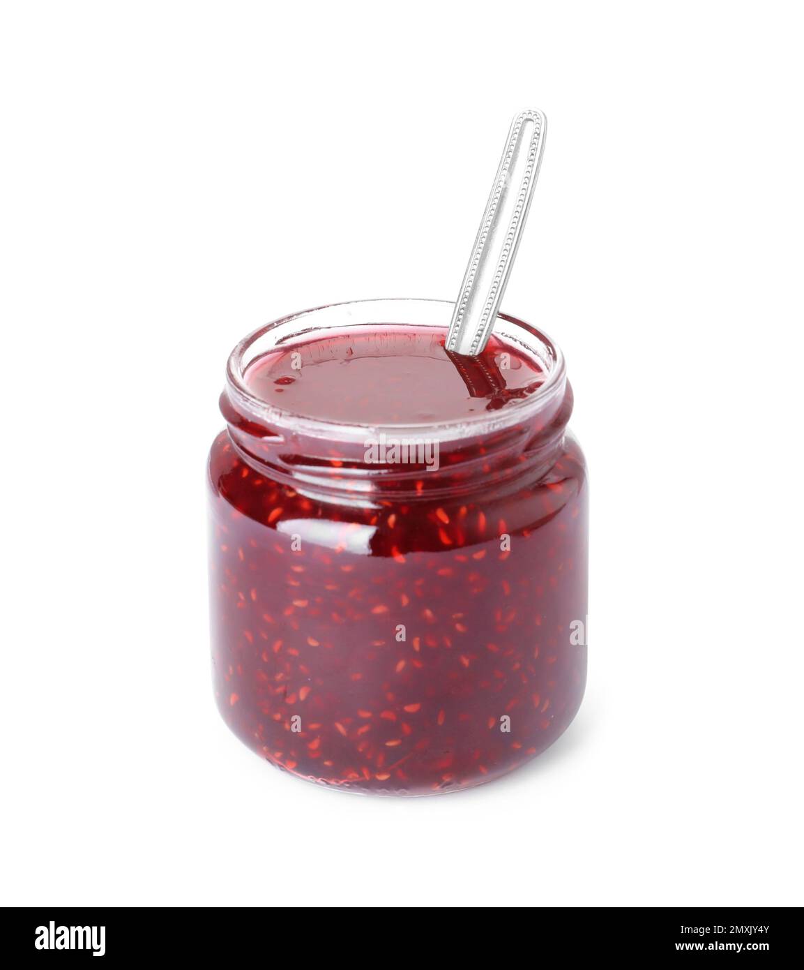 Jar of raspberry jam isolated on white Stock Photo - Alamy