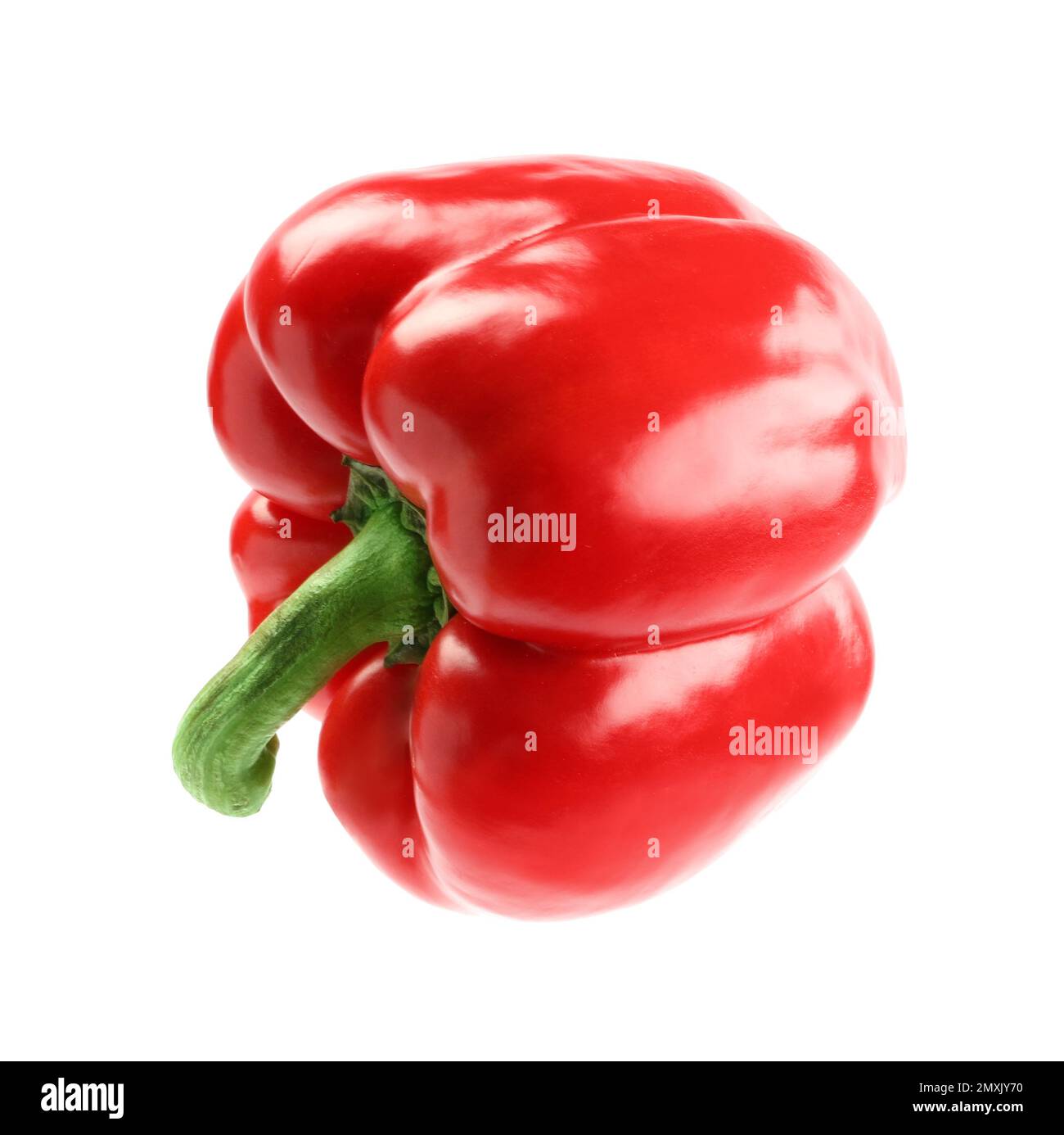 Ripe red bell pepper isolated on white Stock Photo - Alamy