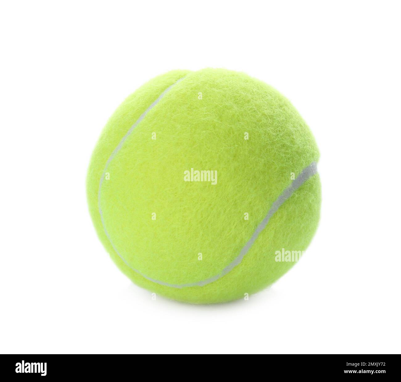 Bright yellow tennis ball isolated on white Stock Photo - Alamy