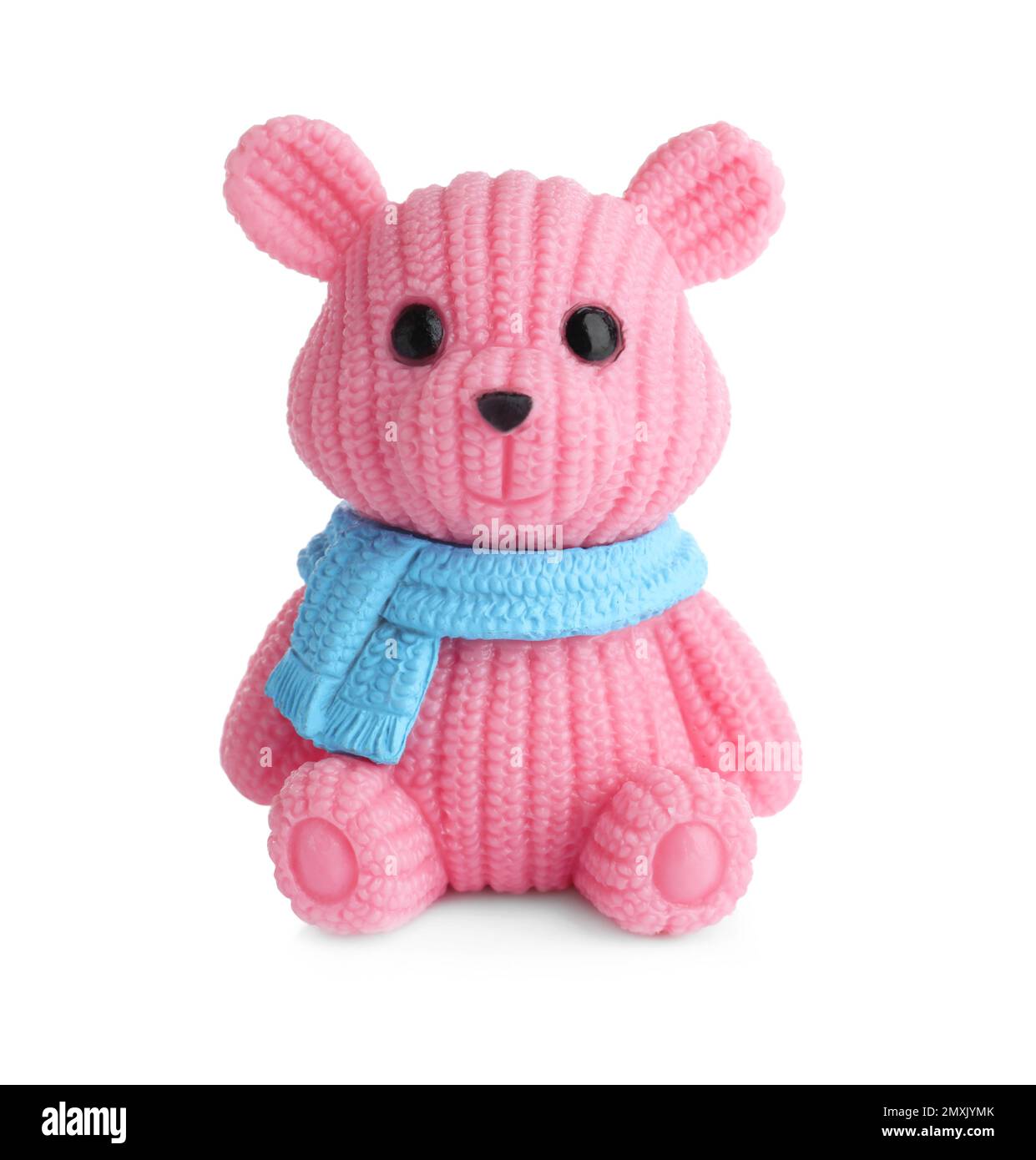 Adorable pink toy bear isolated on white Stock Photo - Alamy