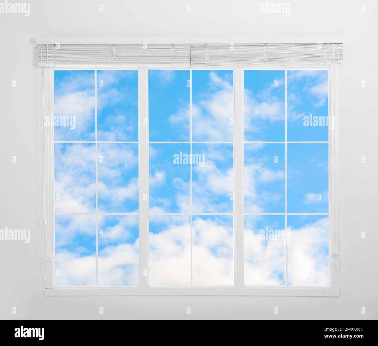 Beautiful view on blue sky with clouds through window Stock Photo - Alamy