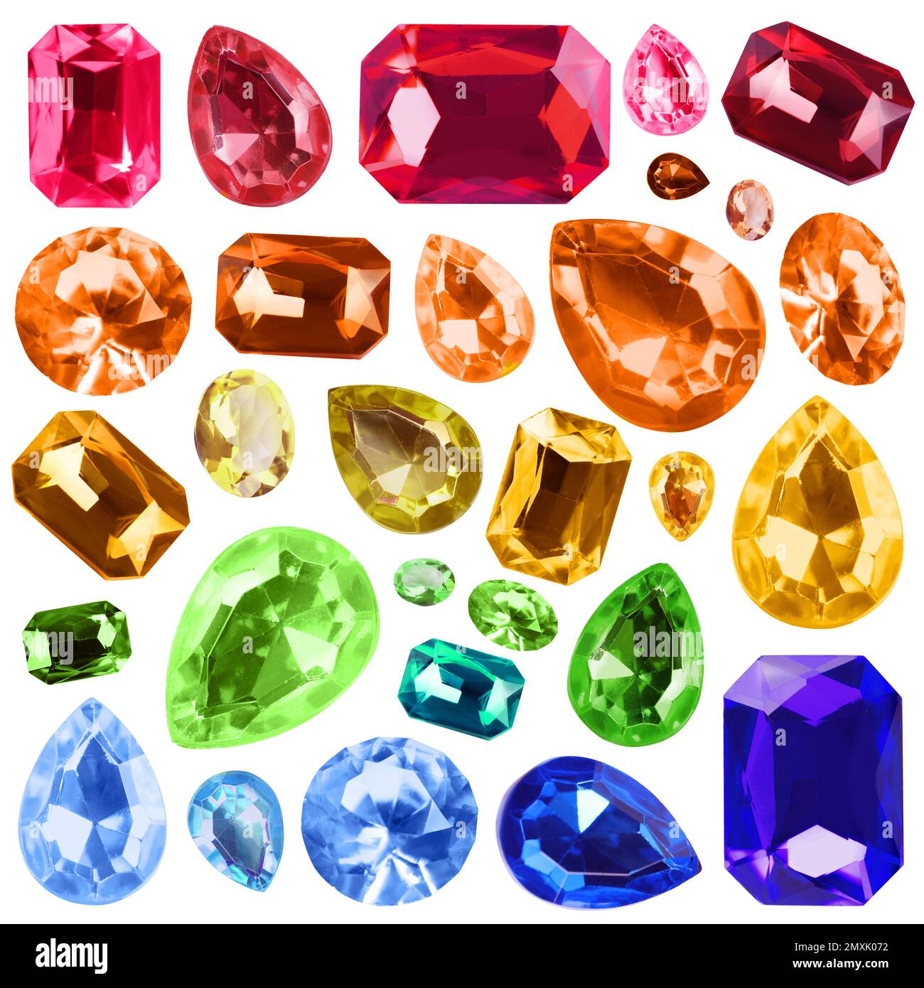 Set of different bright gemstones isolated on white Stock Photo - Alamy