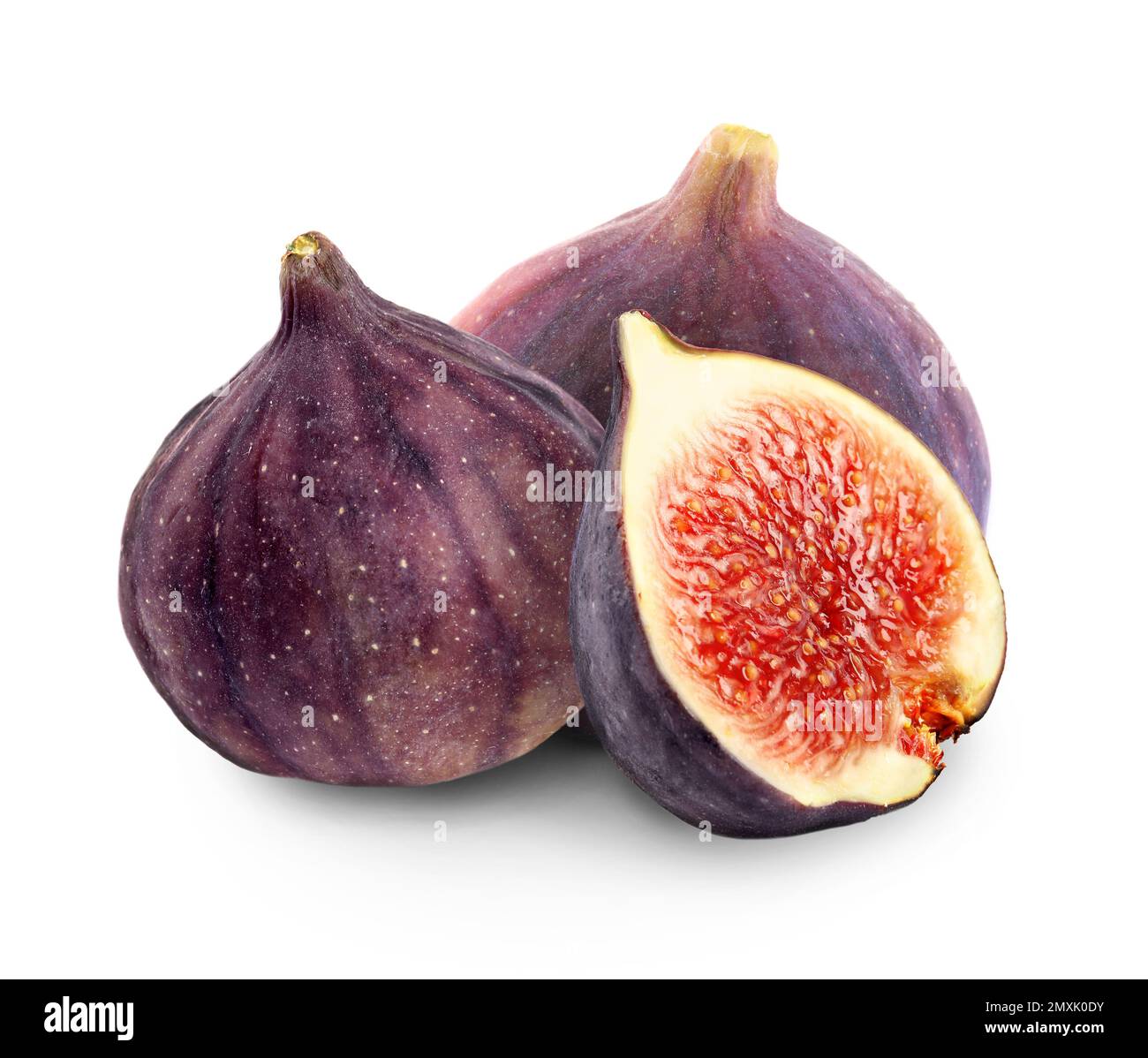 Cut and whole fresh figs on white background Stock Photo - Alamy