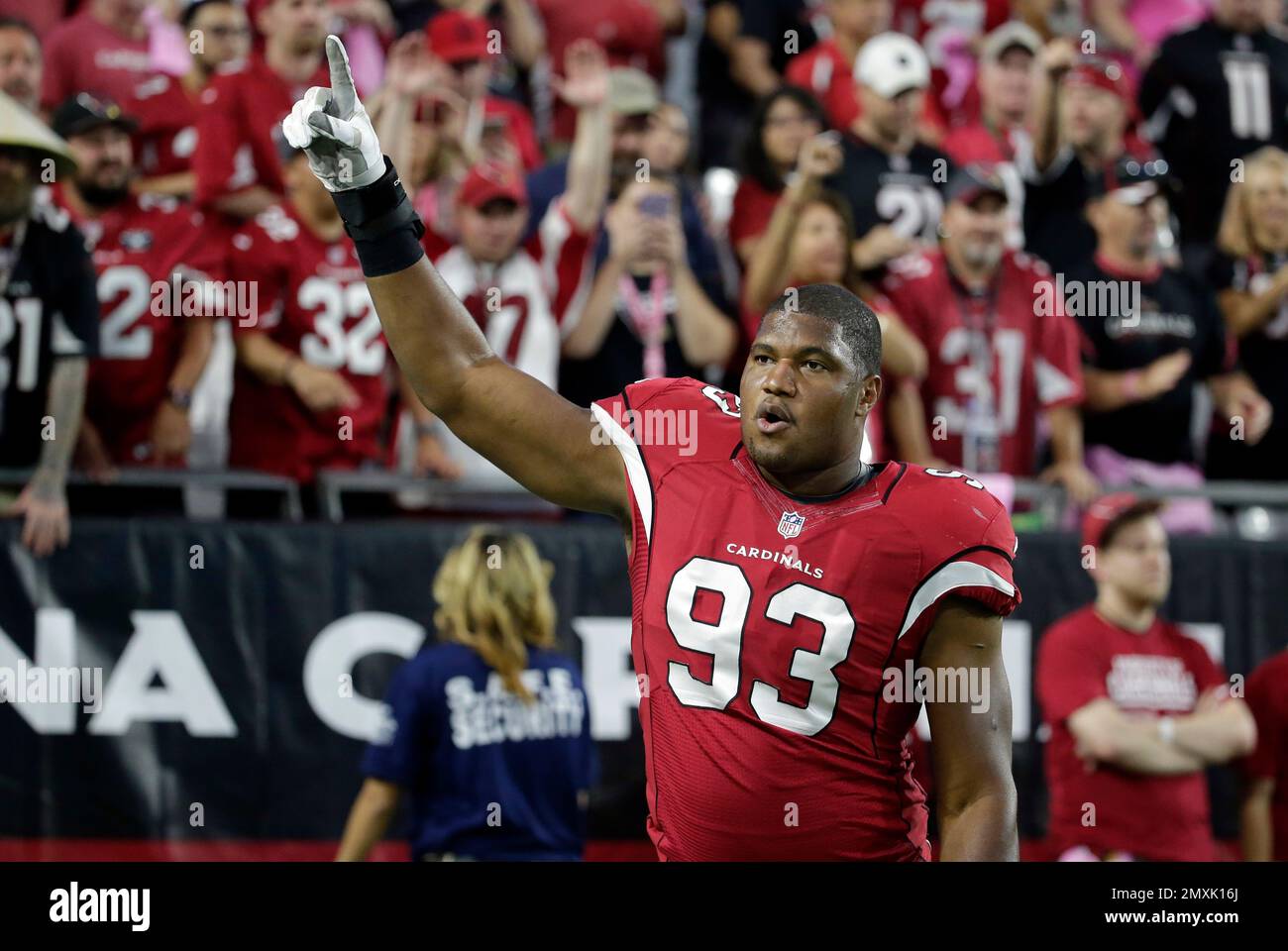 Arizona Cardinals defensive end Calais Campbell (93) prior to an NFL ...