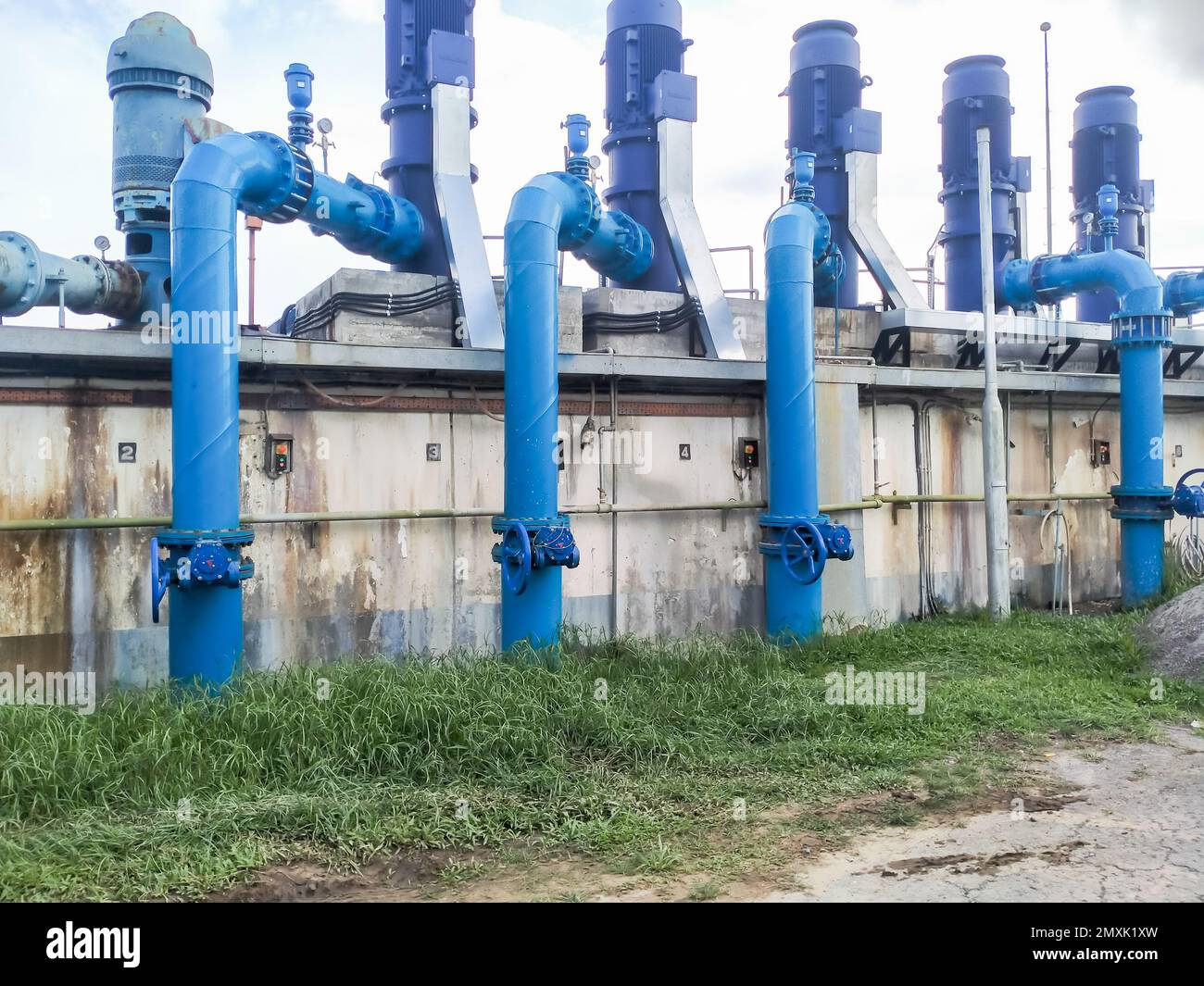 Outdoor scenery during day time at water treatment plant area Stock ...