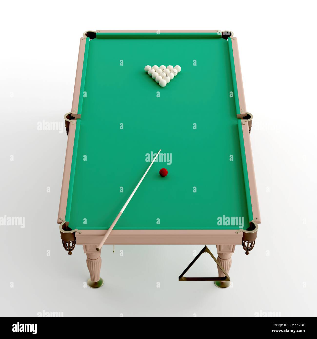 A top view of billiards table isolated on white background Stock Photo ...
