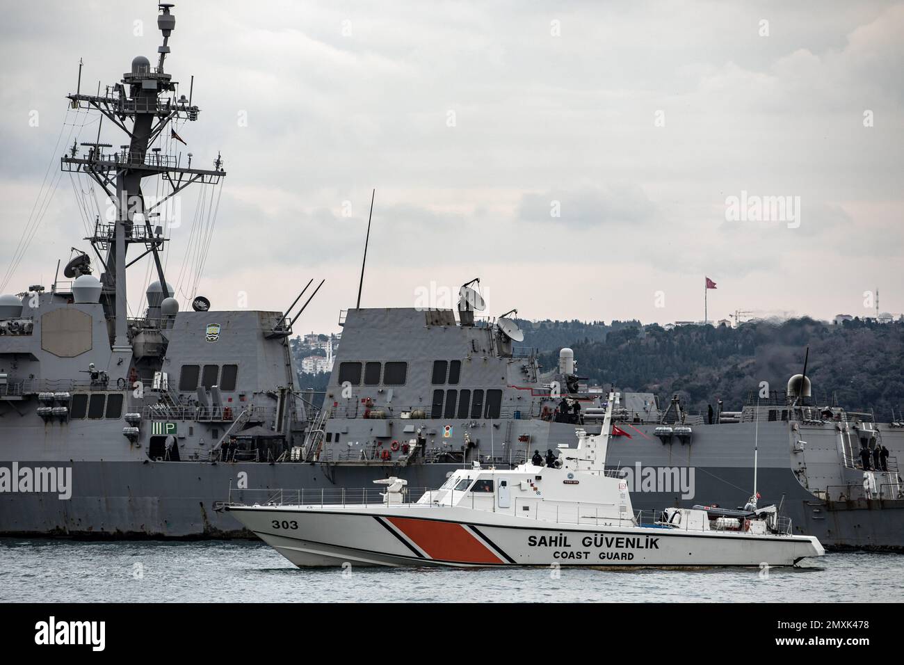 Istanbul, Turkey. 03rd Feb, 2023. The coast guard boat was spotted ...