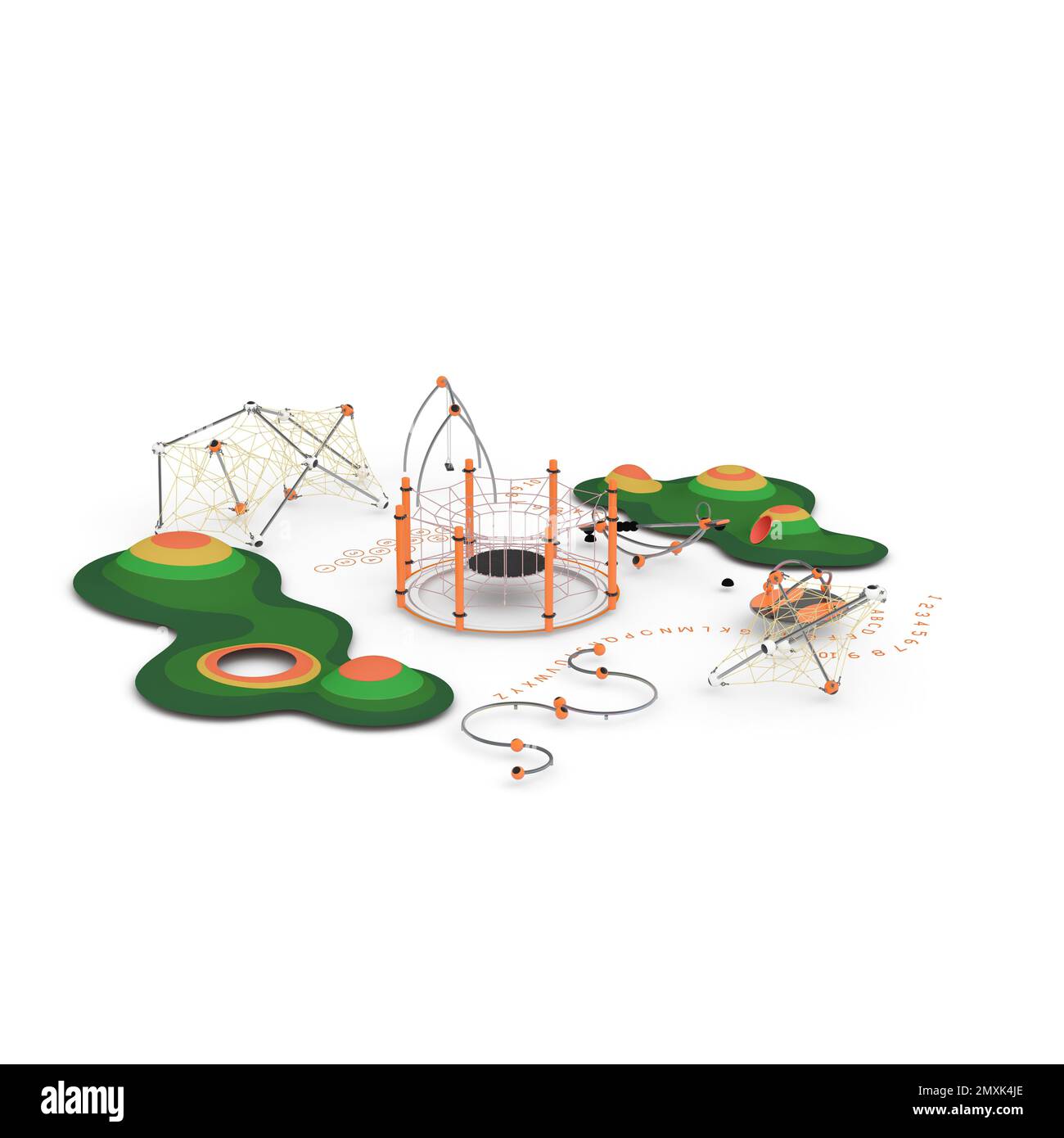 A 3D rendering of a playground isolated on a white background Stock ...