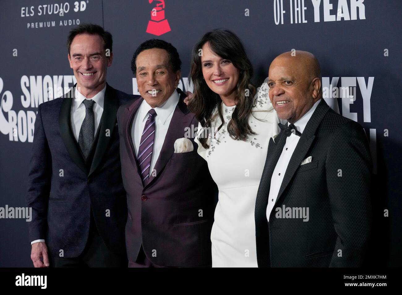 Steve Boom, from left, Smokey Robinson, Laura Segura and Berry Gordy ...