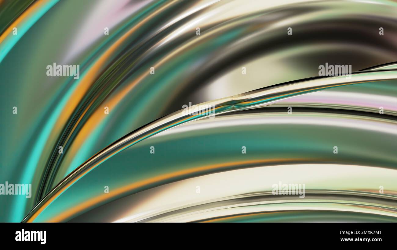 Beautiful green and gold airy Bezier metal plate Abstract, dramatic ...