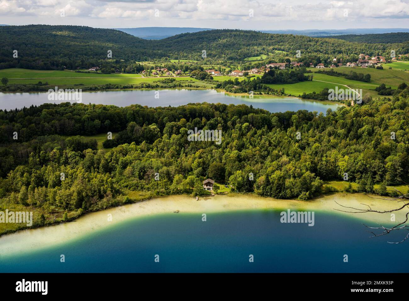 lake scenery, Lac d Ilay, Champagnole, Jura Department, Bourgogne ...