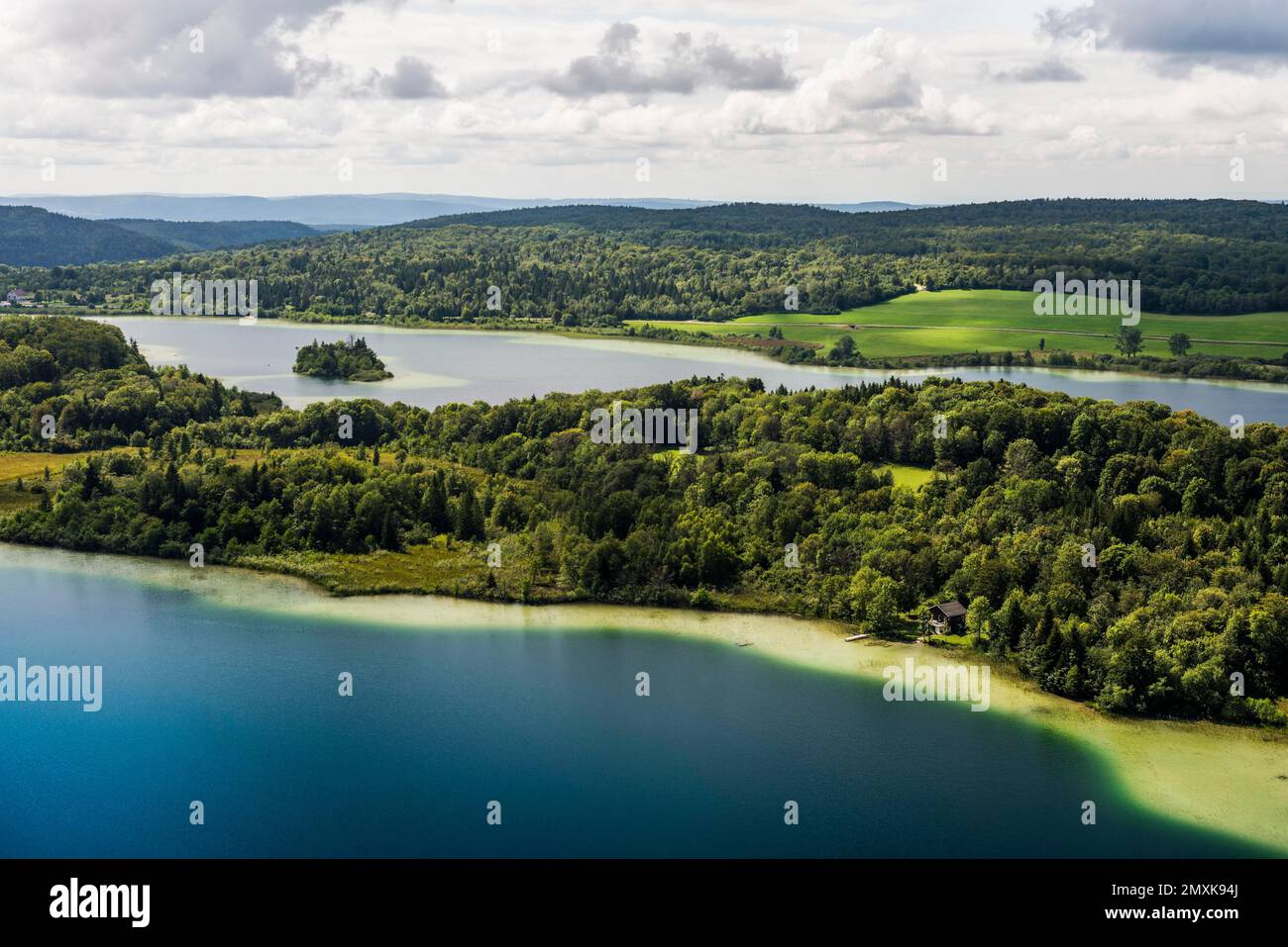 lake scenery, Lac d Ilay, Champagnole, Jura Department, Bourgogne ...