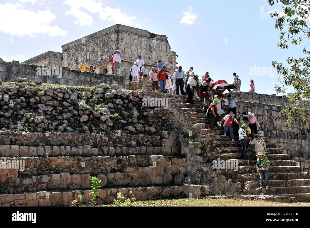 Tourists, visitors, Unesco World Heritage Site, the Mayan ruins of ...