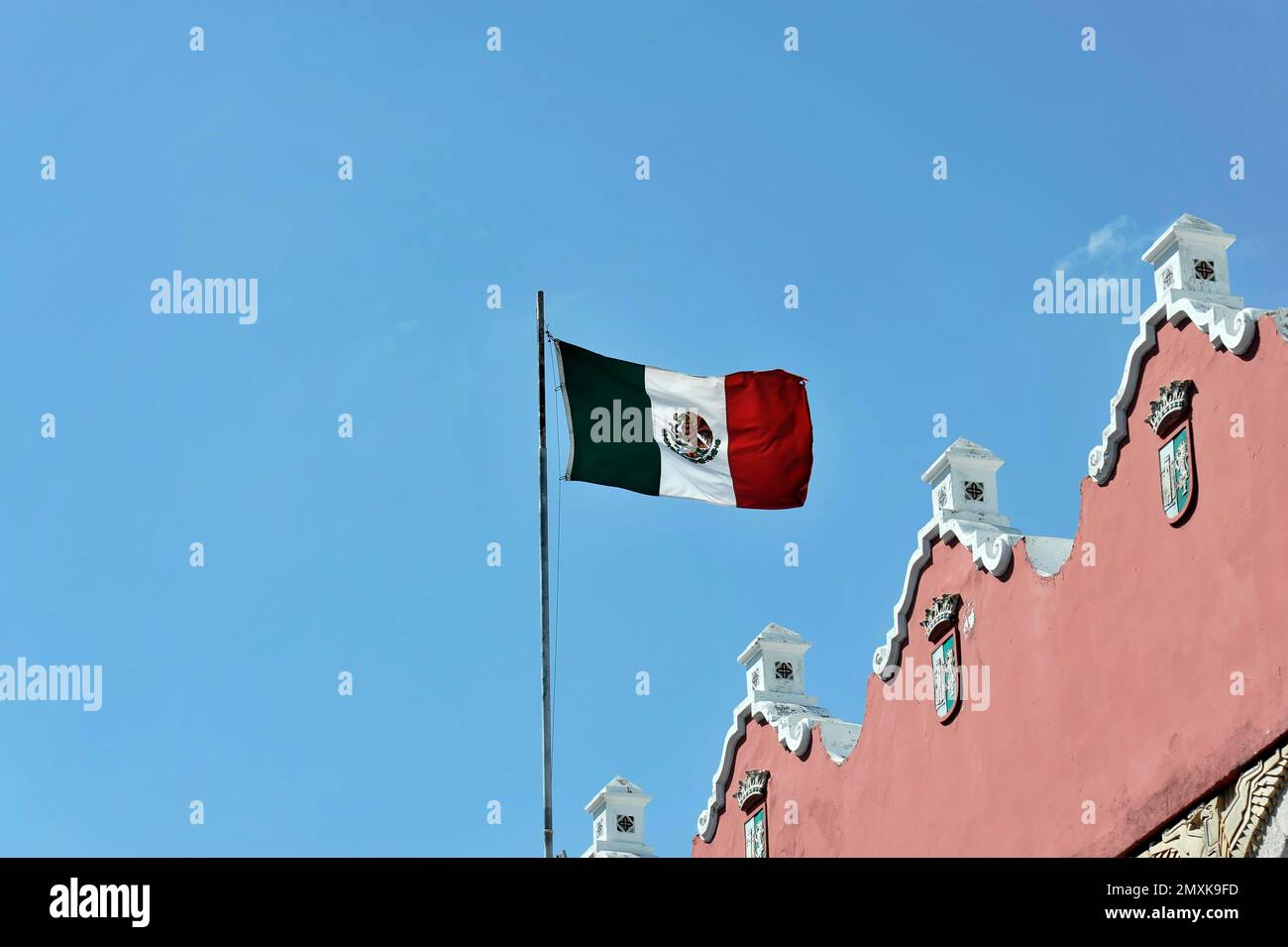 The Mexican Flag, Merida, Yucatan, Mexico, Central America Stock Photo ...